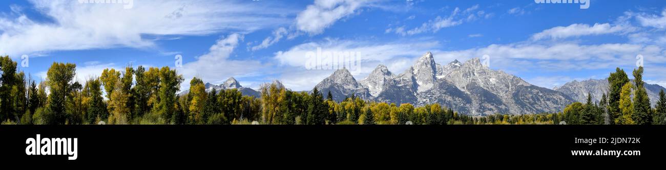 Web banner of the Grand Tetons Stock Photo - Alamy