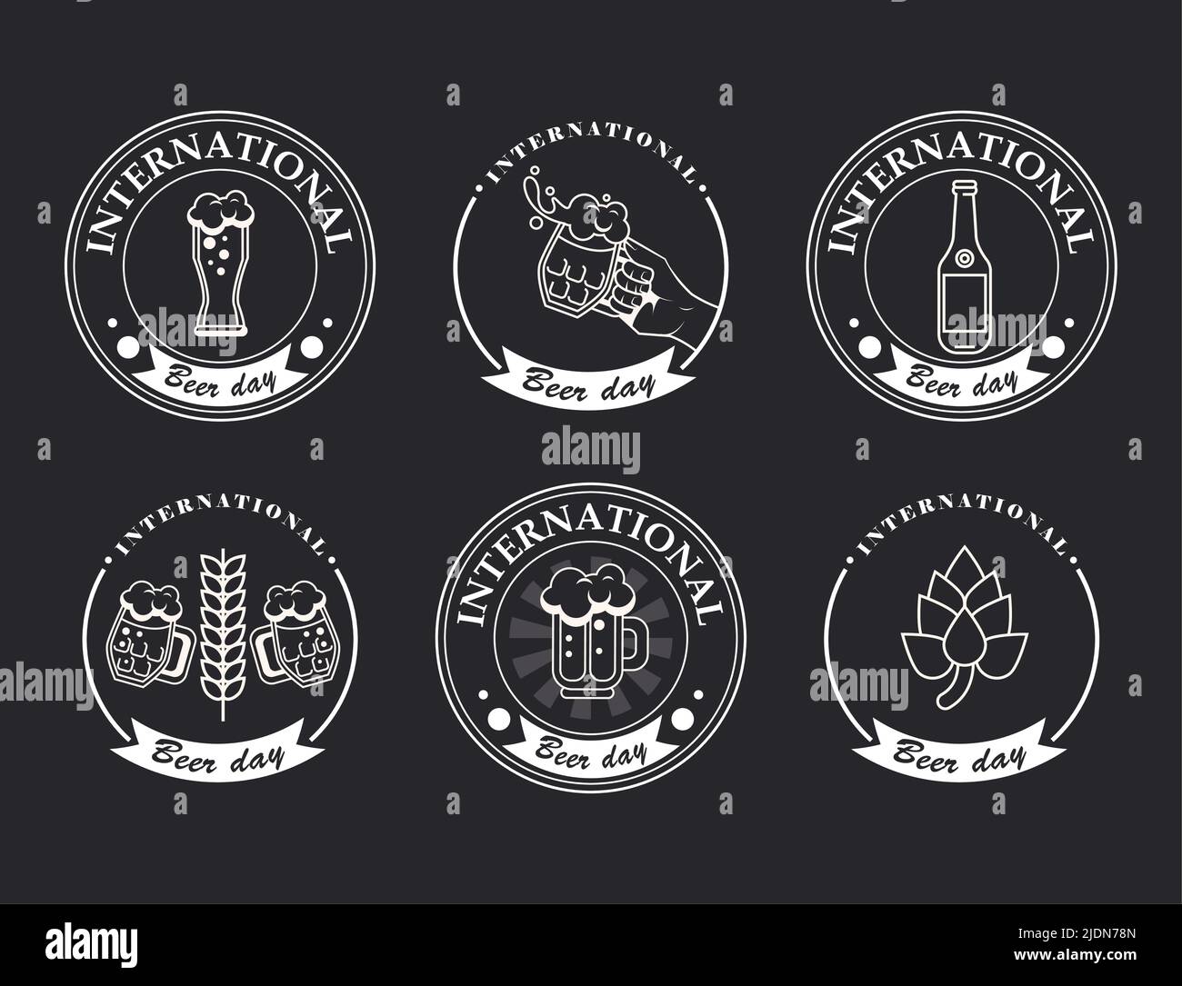 six beer day emblems Stock Vector Image & Art - Alamy