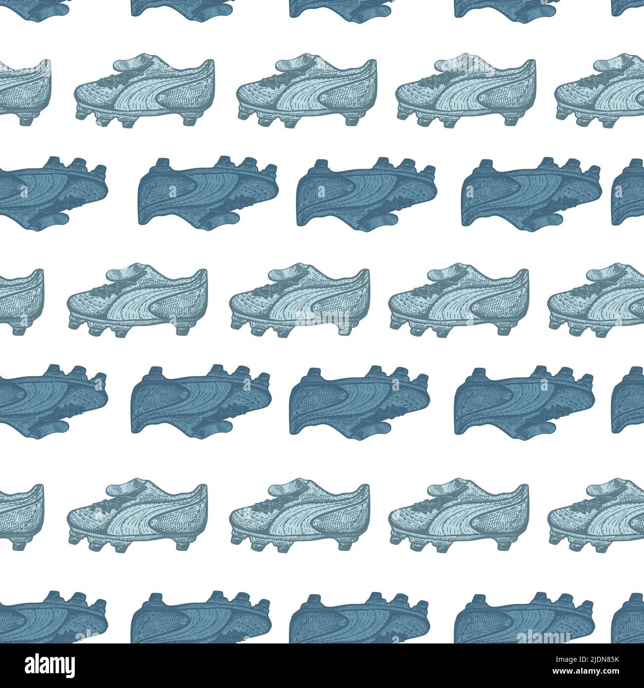 Football boots engraving seamless pattern. Vintage background sport ...
