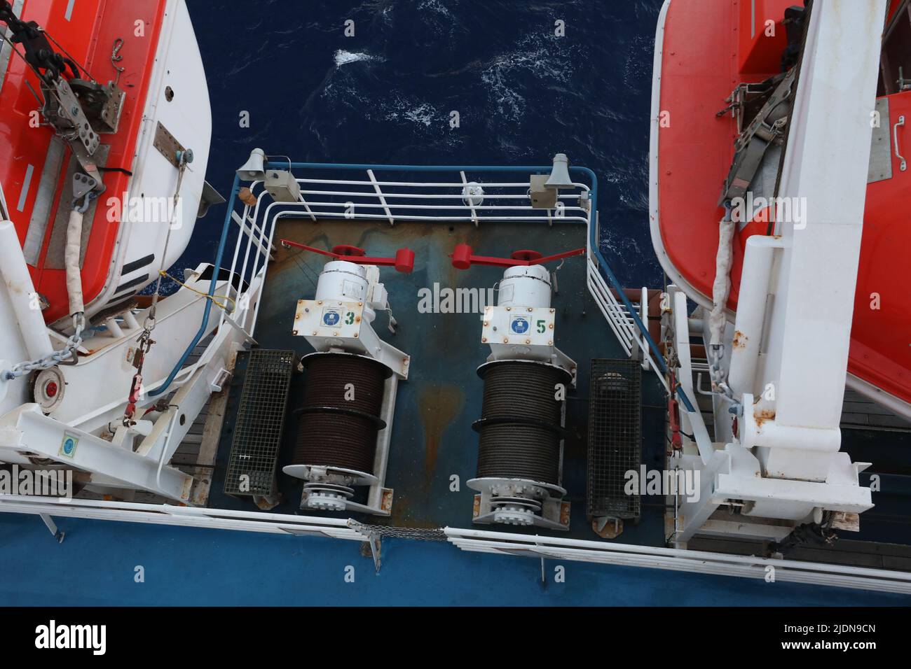rescue orange boat for emergency at sea, maritime transport theme Stock ...