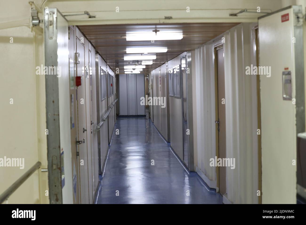 Crew area corridor on a cruise ship Stock Photo - Alamy