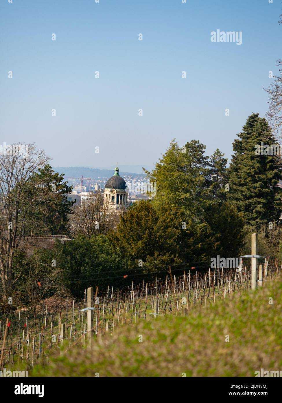 Zurich, Switzerland - March 26th 2022: View from Sonnenberg towards ...