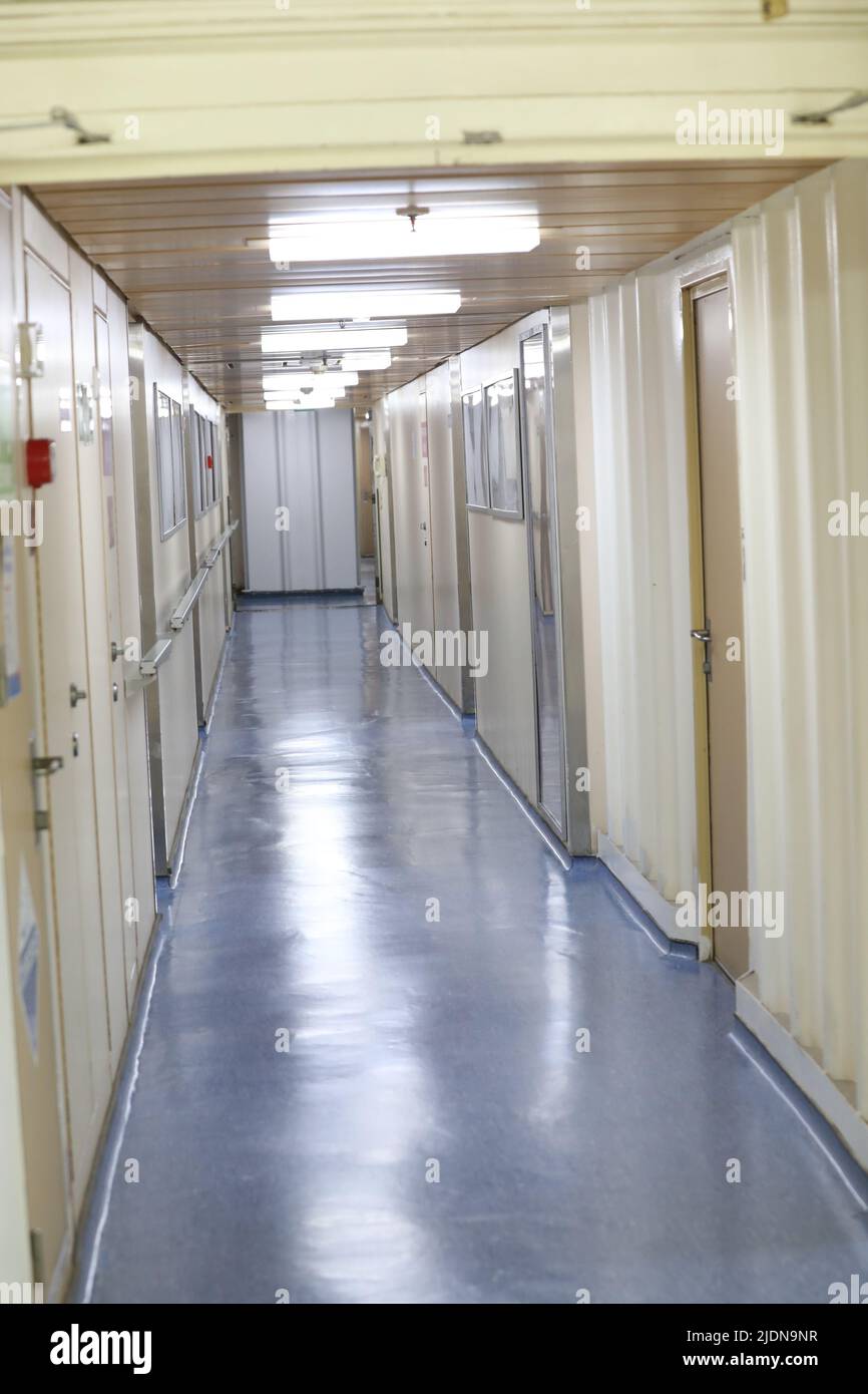 Crew area corridor on a cruise ship Stock Photo - Alamy