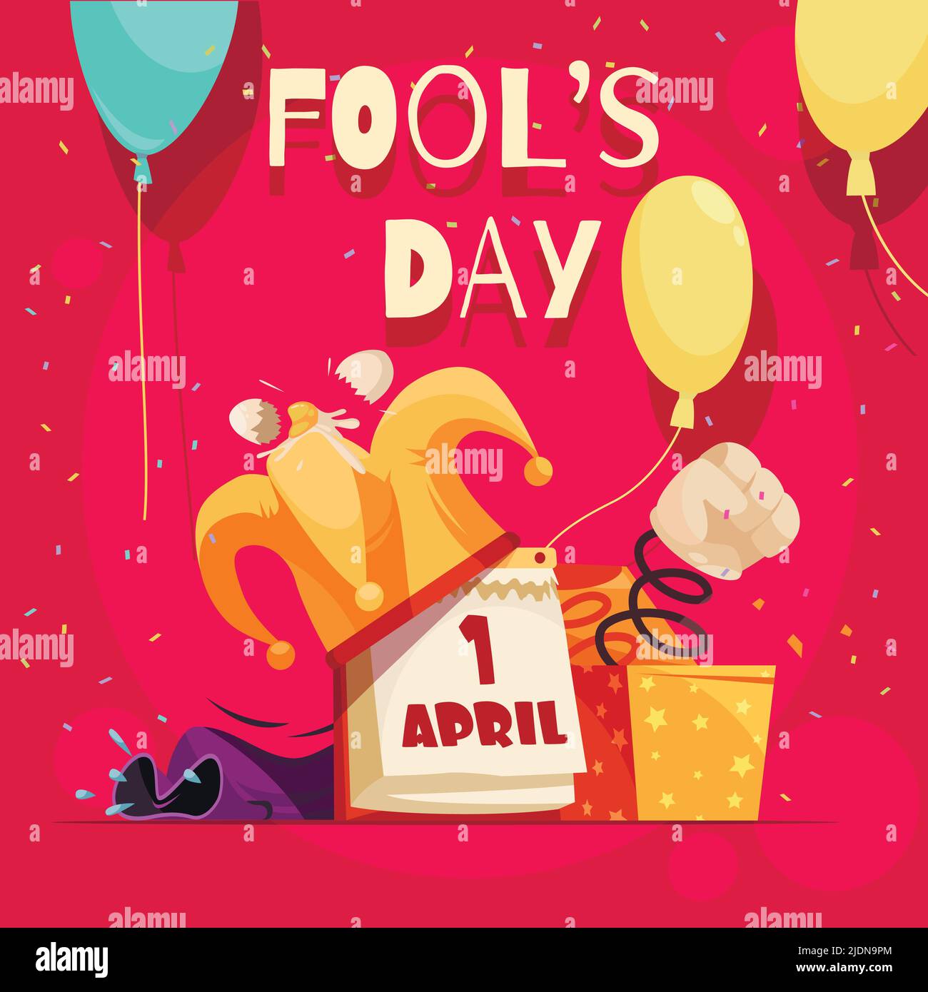 All fools day composition with editable text and doodle images of ...