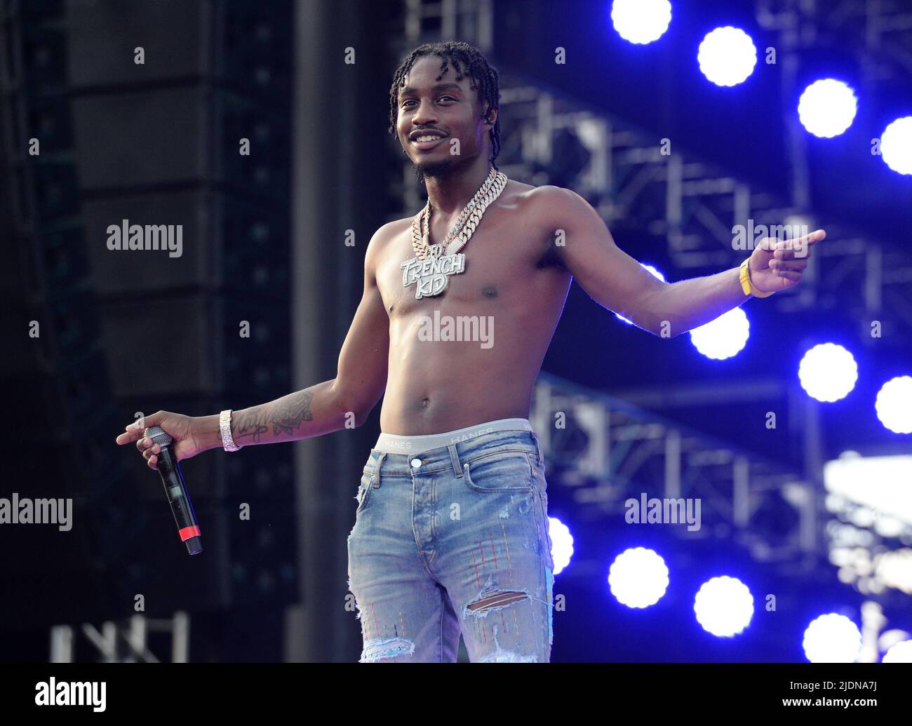 **FILE PHOTO** Lil Tjay undergoes emergency surgery after being shot. MIAMI GARDENS, FL - JULY ...