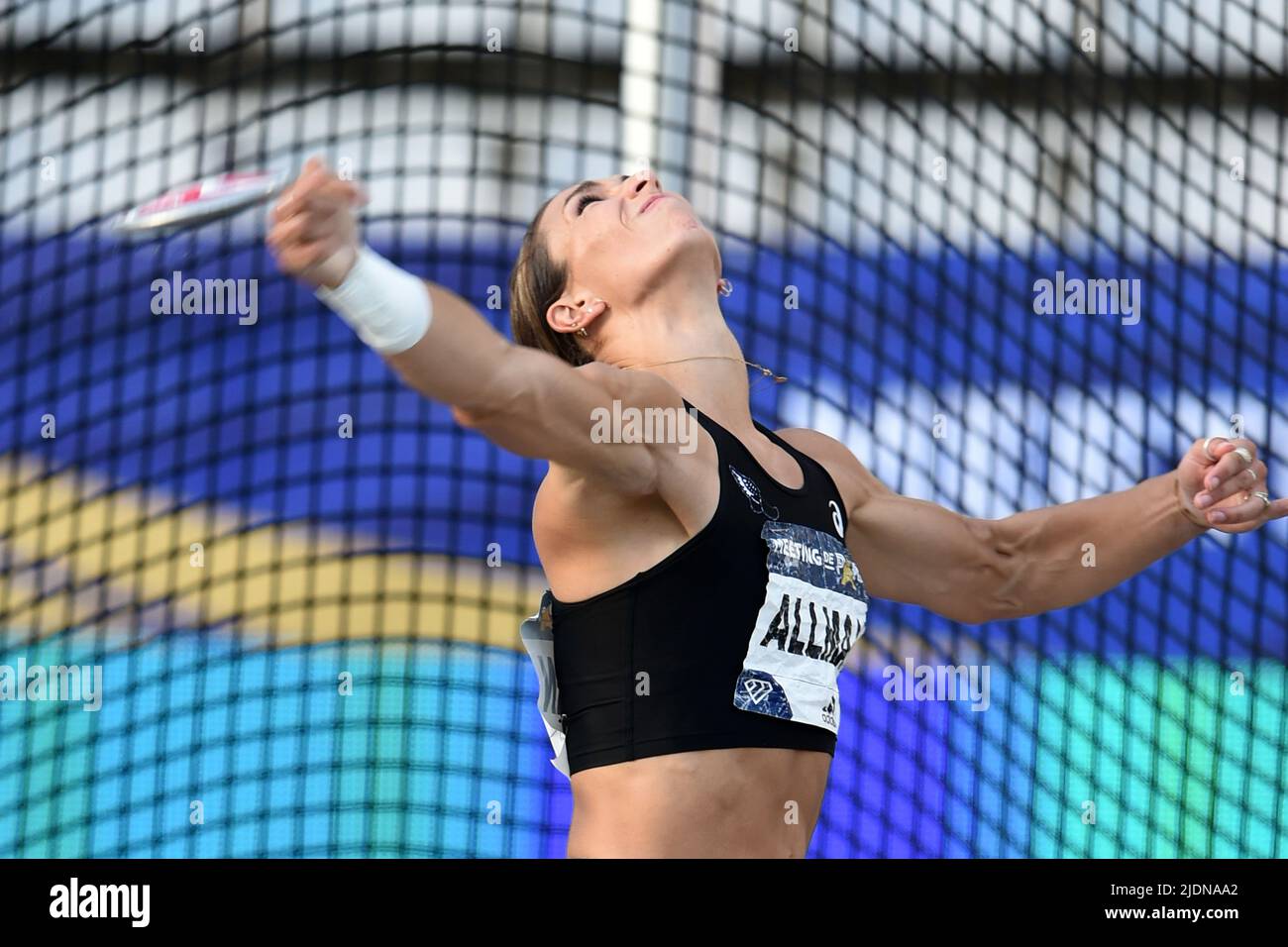 Valarie Allman (USA) wins the women's discus at 225-4 (68.68m) during ...