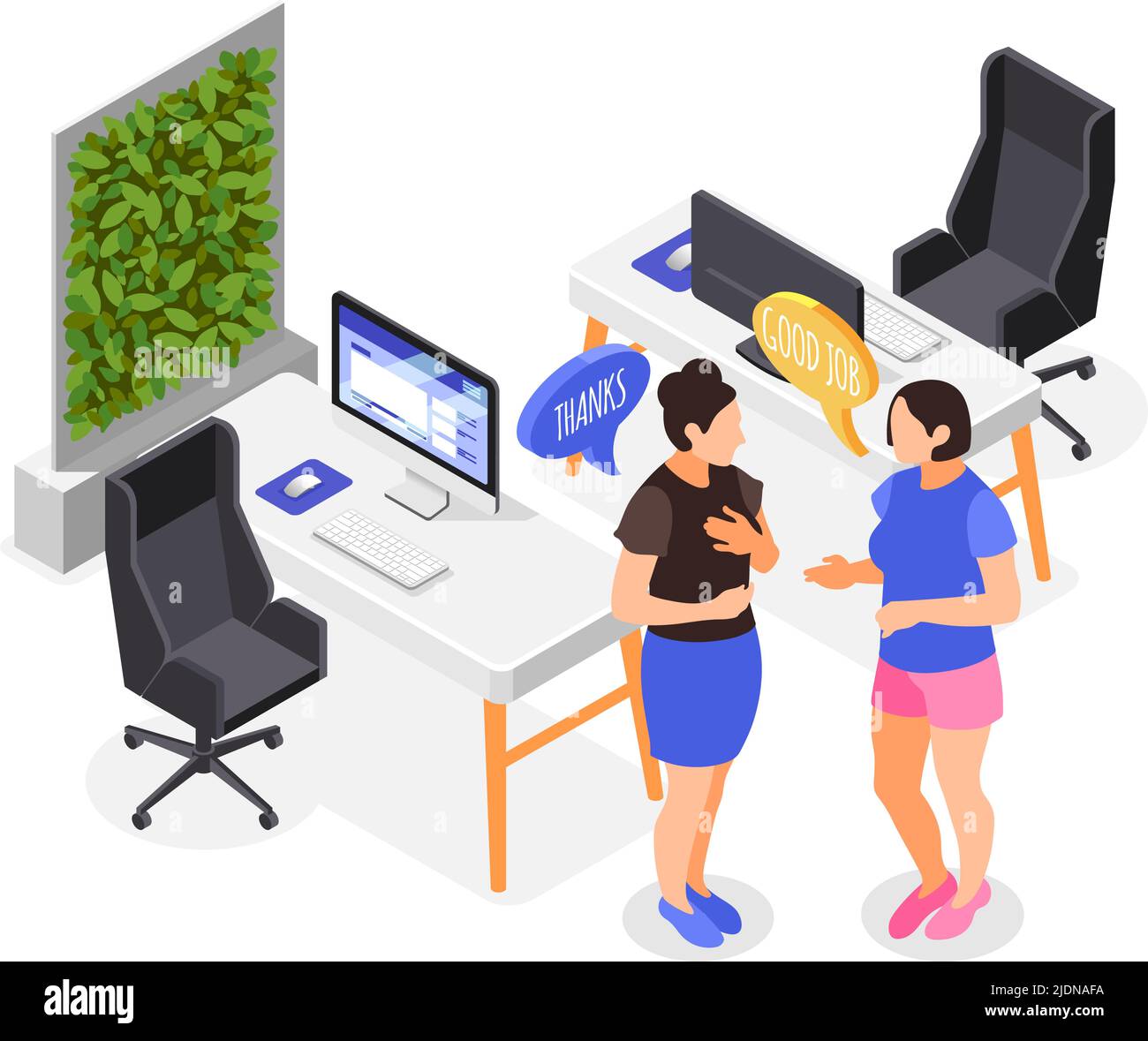 Human needs isometric composition with partnership and respect symbols ...