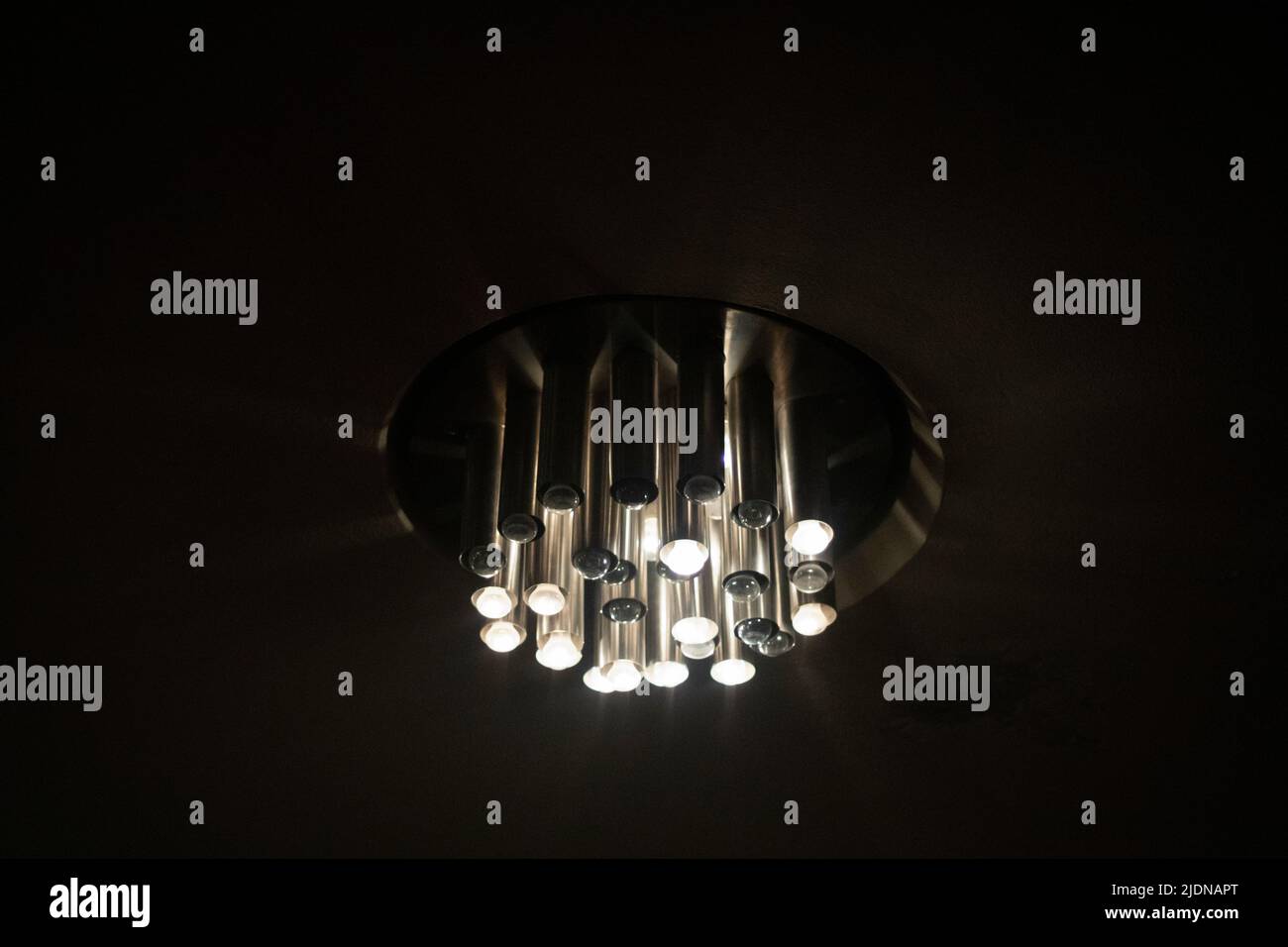 Lamps in interior. Light in room. Ceiling in apartment. Light design ...