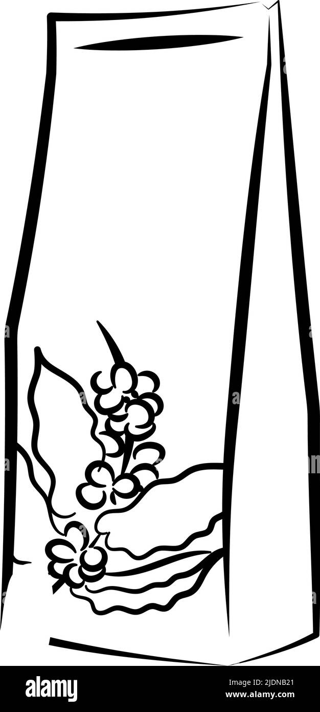 Isolated sketch of a premium coffee bag Vector Stock Vector Image & Art ...