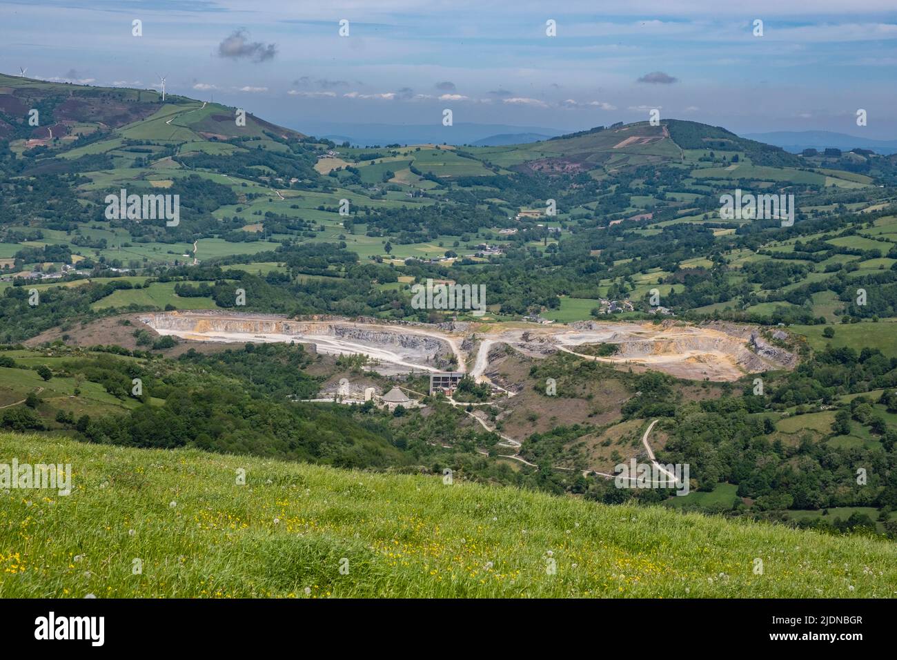 Spain, Galicia. Granite Stone Quarry Seen from the Camino de Santiago ...