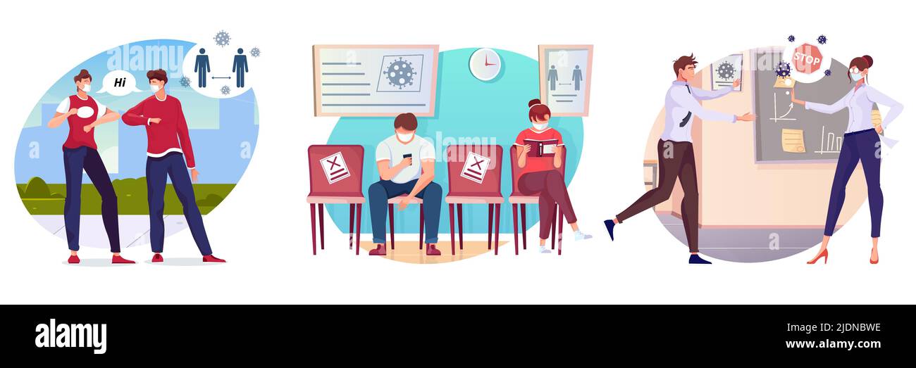 Social distance set of flat compositions with people at safe amount of ...