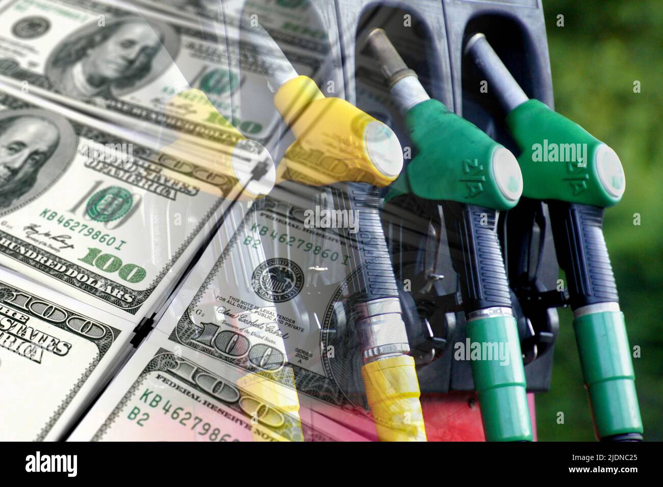 Fuel dispensers and cash dollars Stock Photo - Alamy