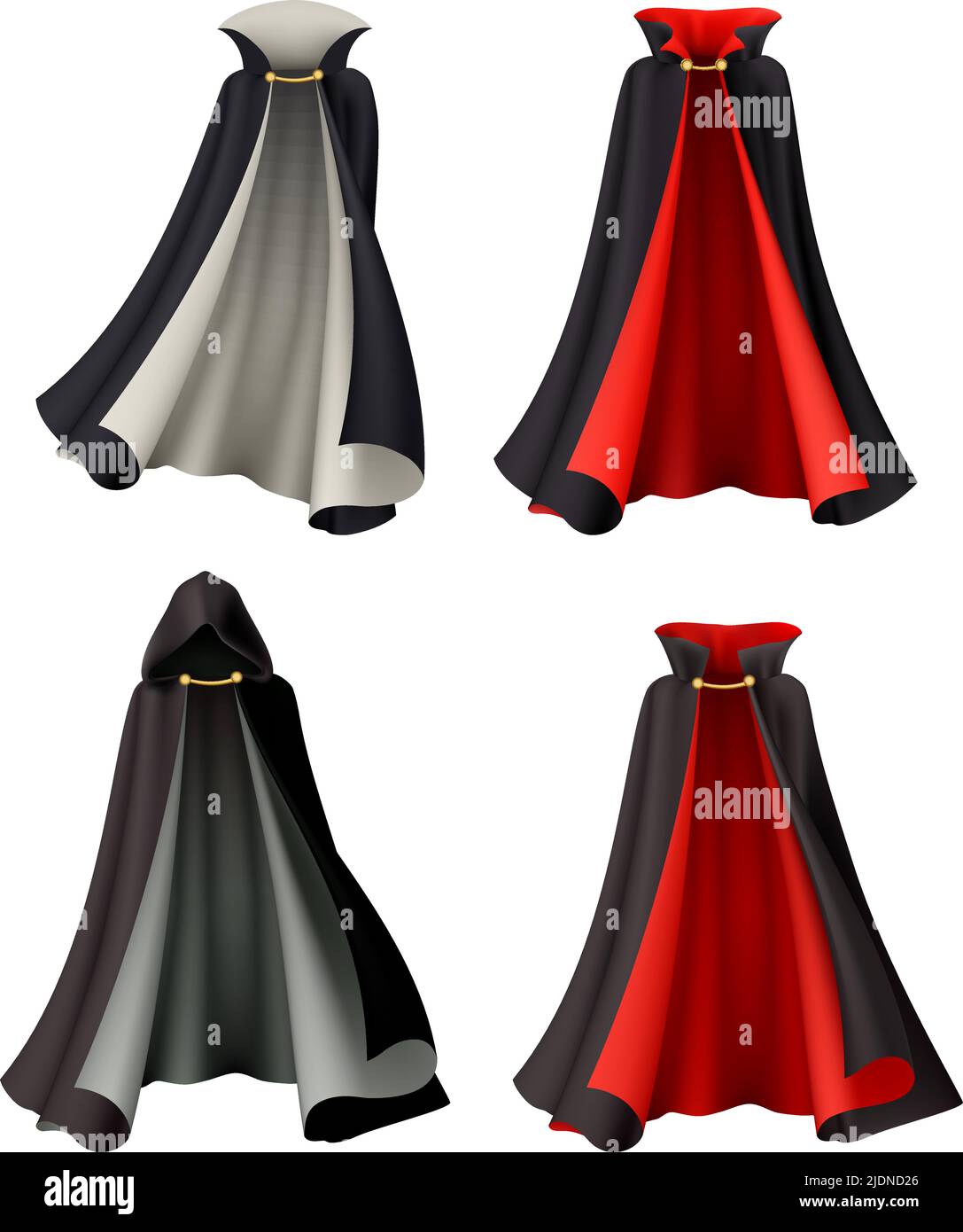 Halloween witch vampire cloak set with realistic images of magic gowns ...