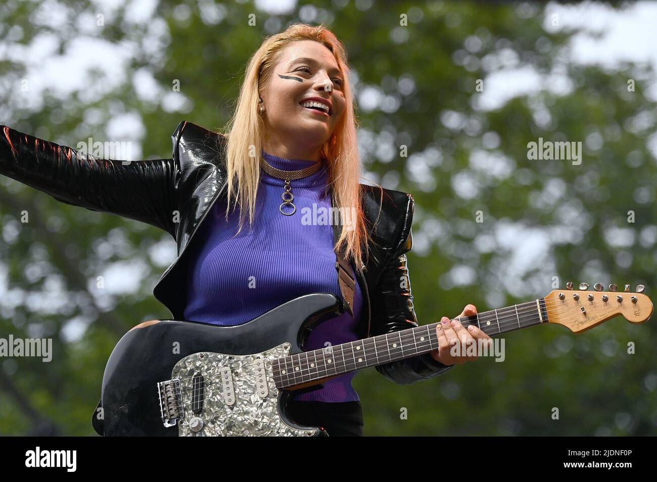 French music group “Hyphen Hyphen” lead singer Samanta Cotta performs ...