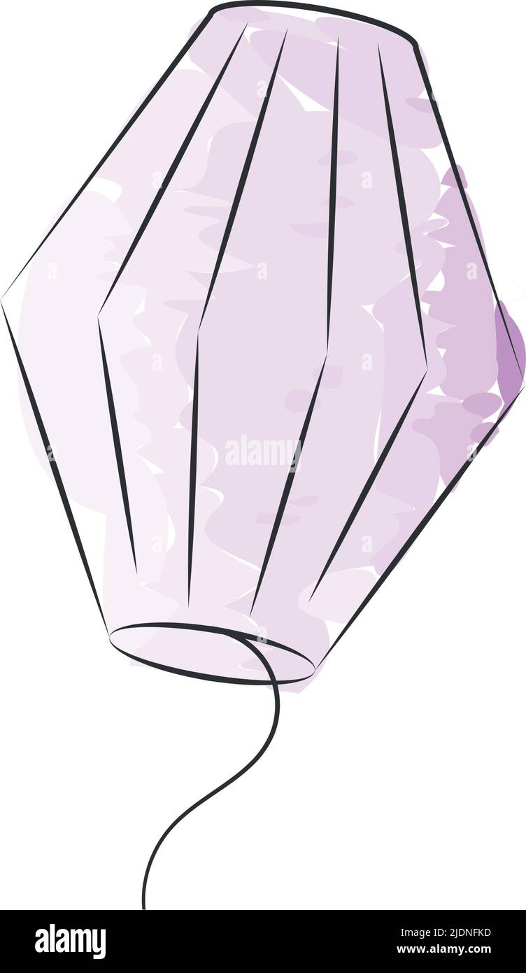 Isolated watercolor sketch of a flying candle lantern Vector Stock ...