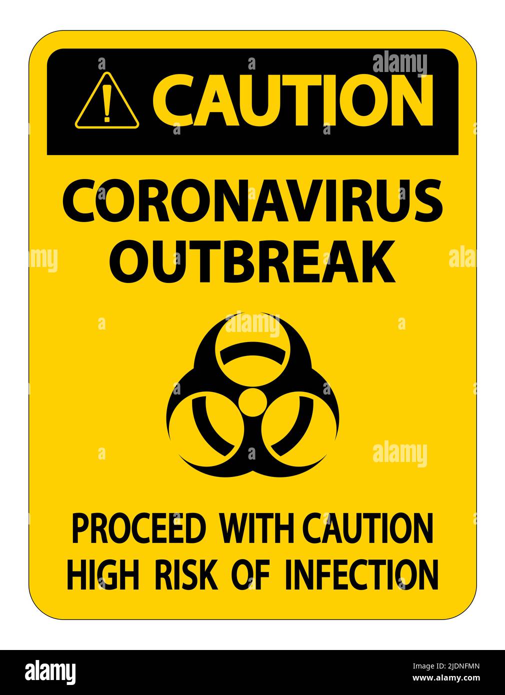 Caution Coronavirus Outbreak Sign Isolate On White Background,Vector ...