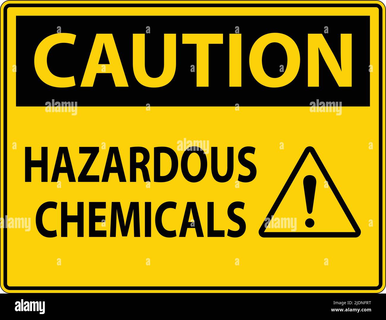 Caution Hazardous Chemicals Sign On White Background Stock Vector Image ...