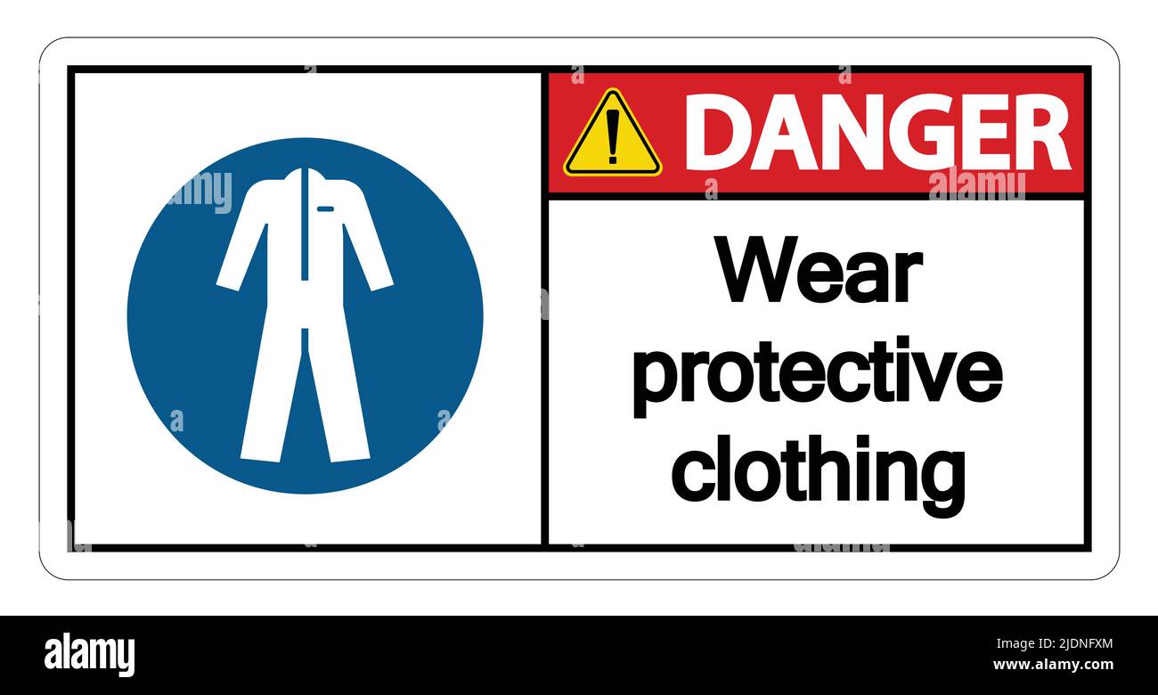 Danger Wear protective clothing sign on white background,vector ...