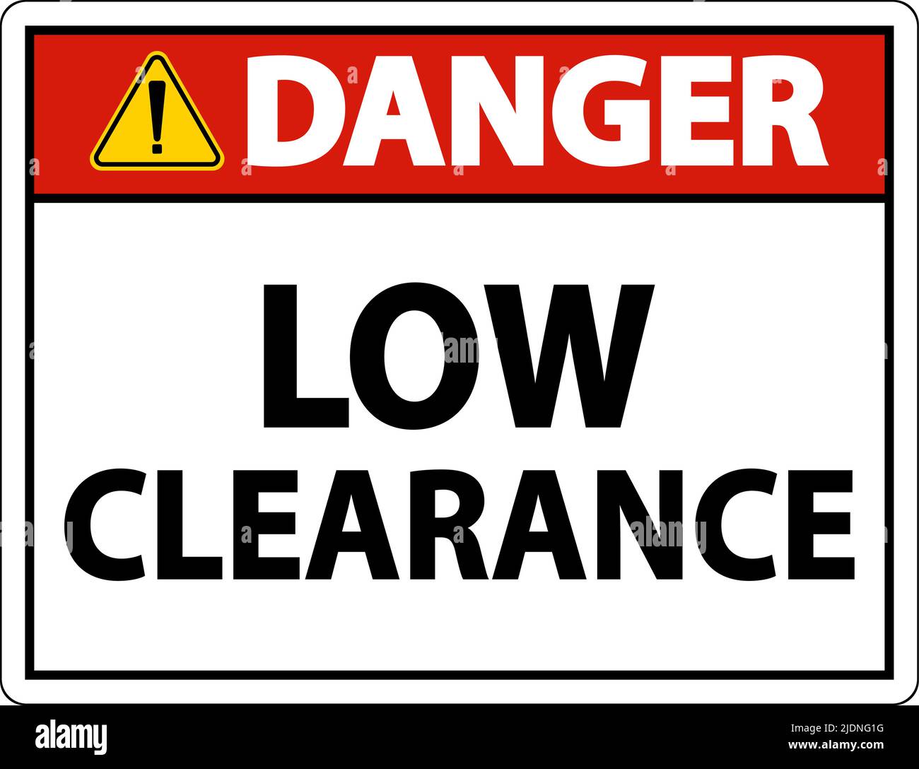 Danger Low Clearance Sign On White Background Stock Vector Image & Art ...