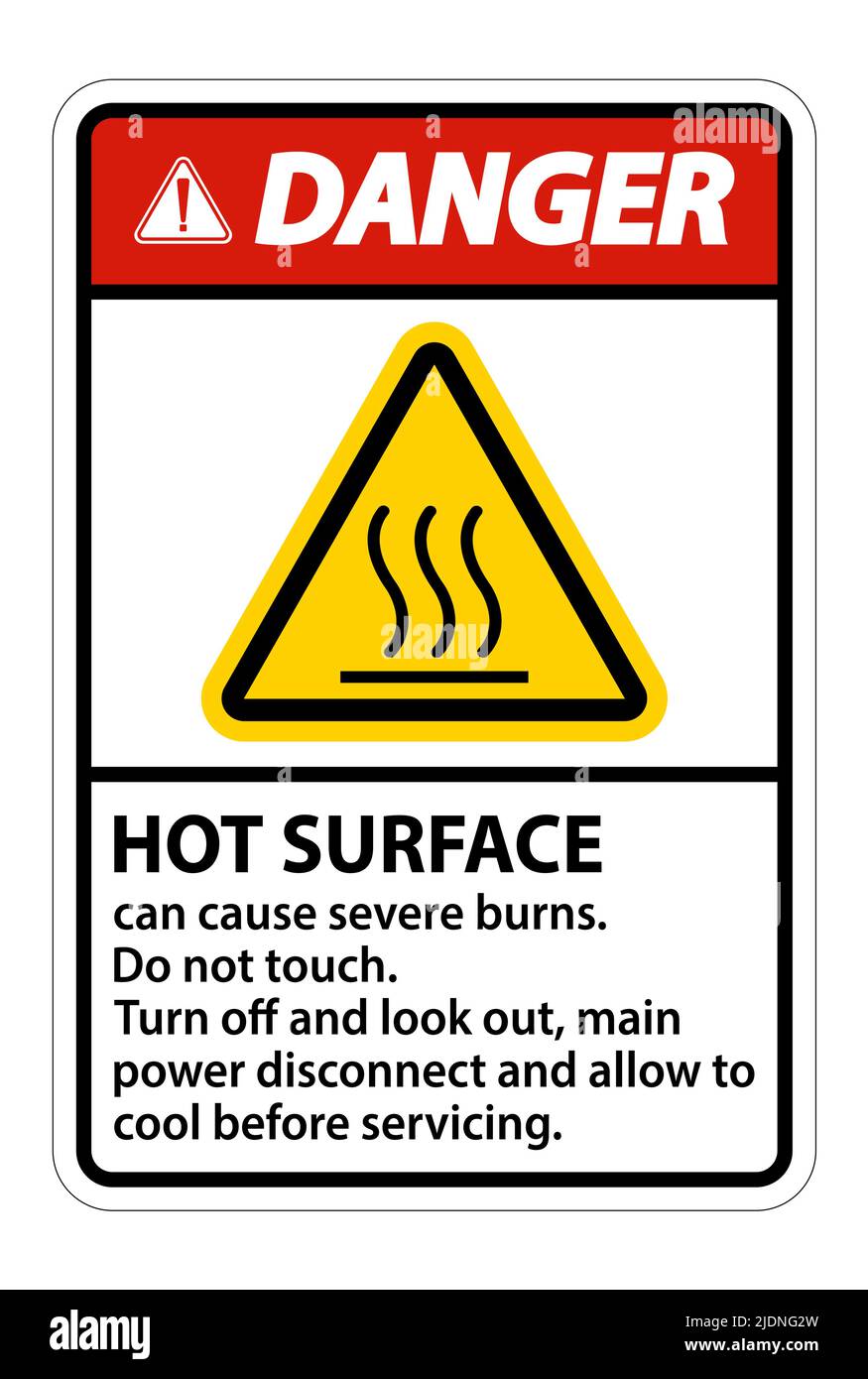 Danger Hot surface sign on white background Stock Vector Image & Art ...