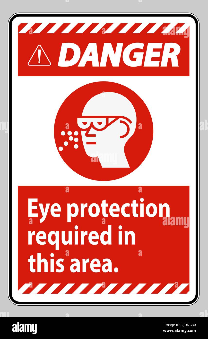 Warning Sign Eye Protection Required In This Area Stock Vector Image ...