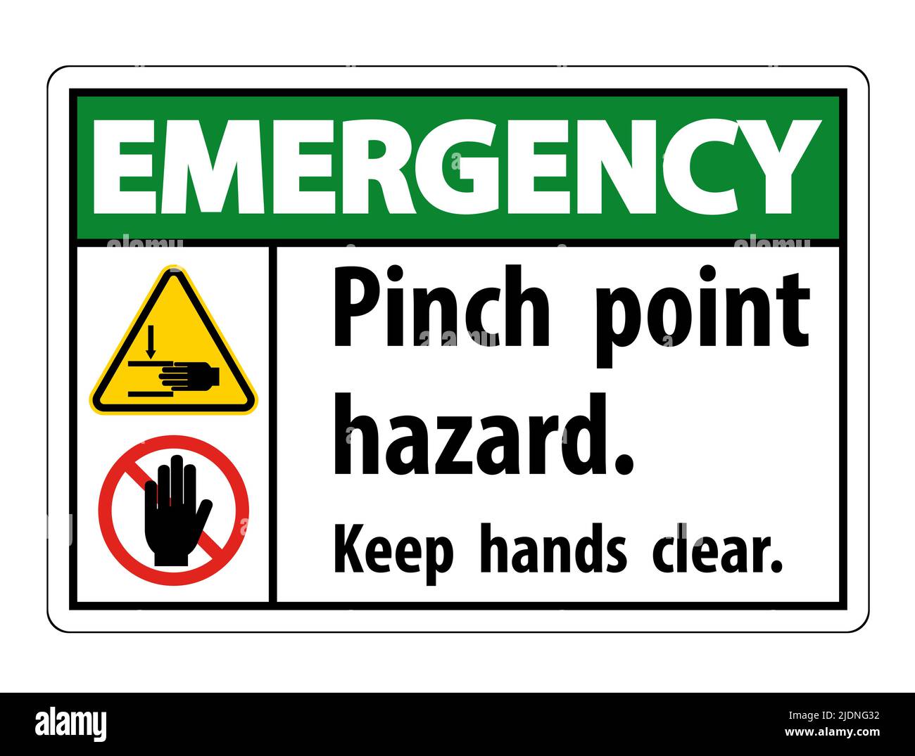 Emergency Pinch Point Hazard,Keep Hands Clear Symbol Sign Isolate on ...