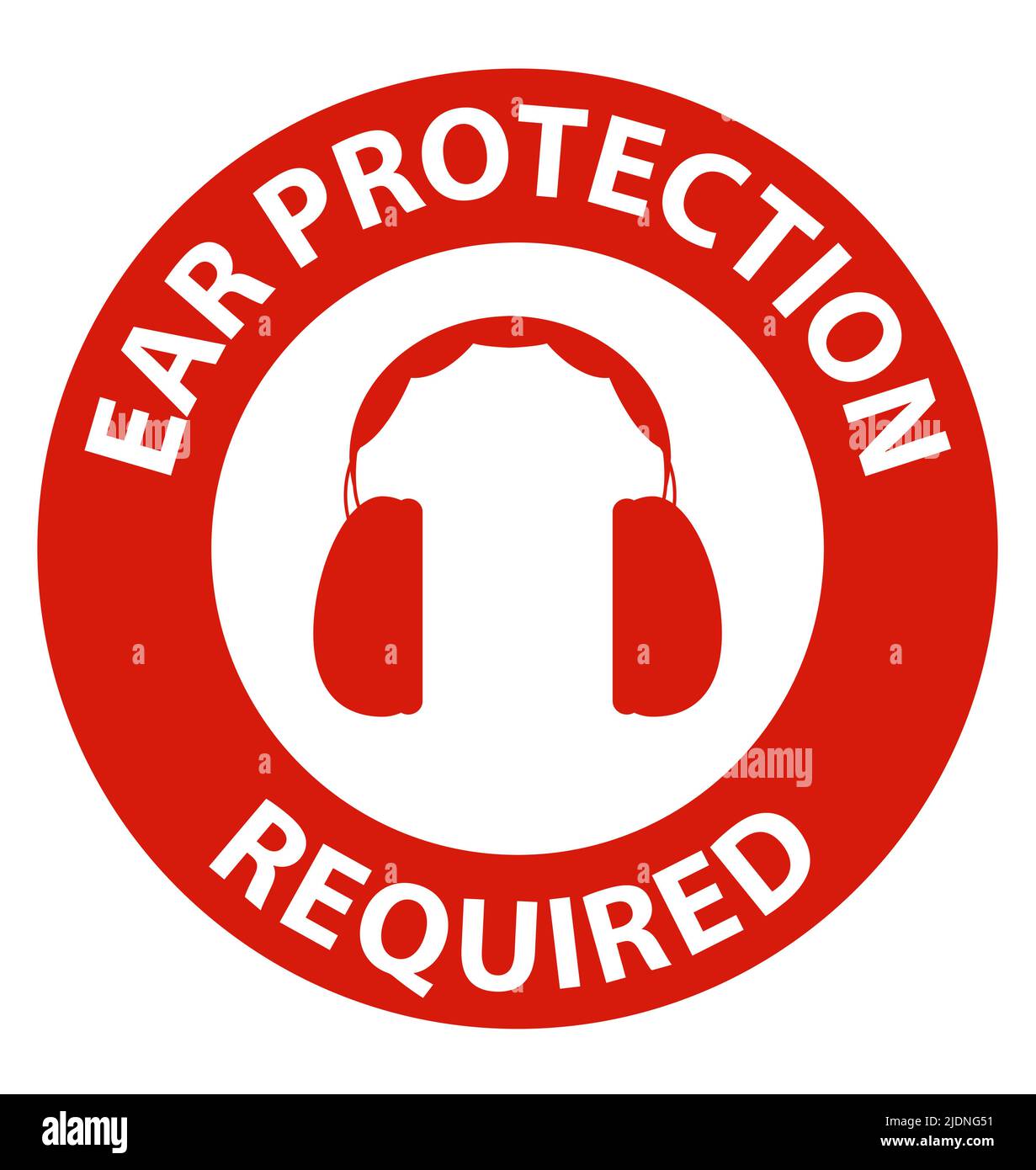 Danger Ear Protection Required Sign on white background Stock Vector ...