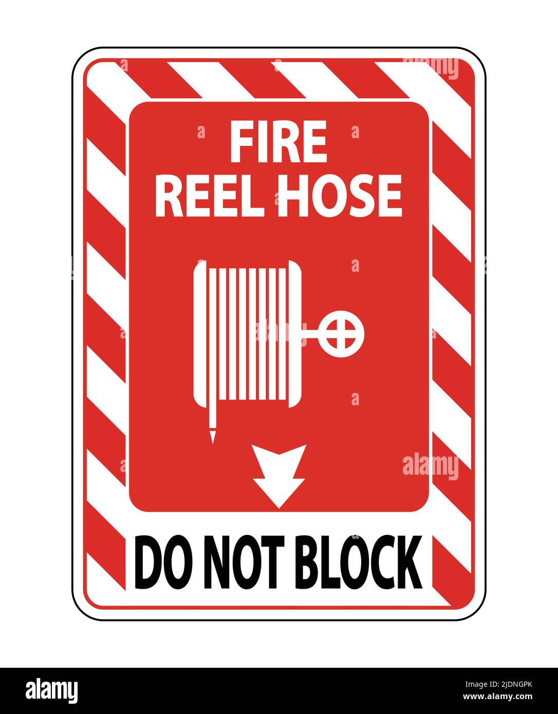 Fire Reel Hose Do Not Block Sign on white background,Vector ...