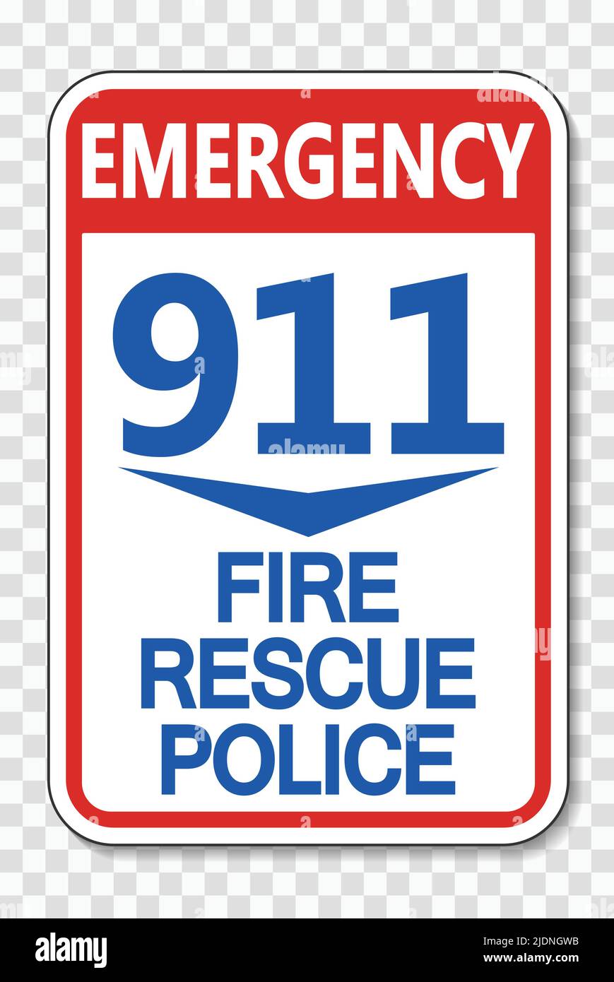 911 Fire Rescue Police Sign on transparent background,vector ...