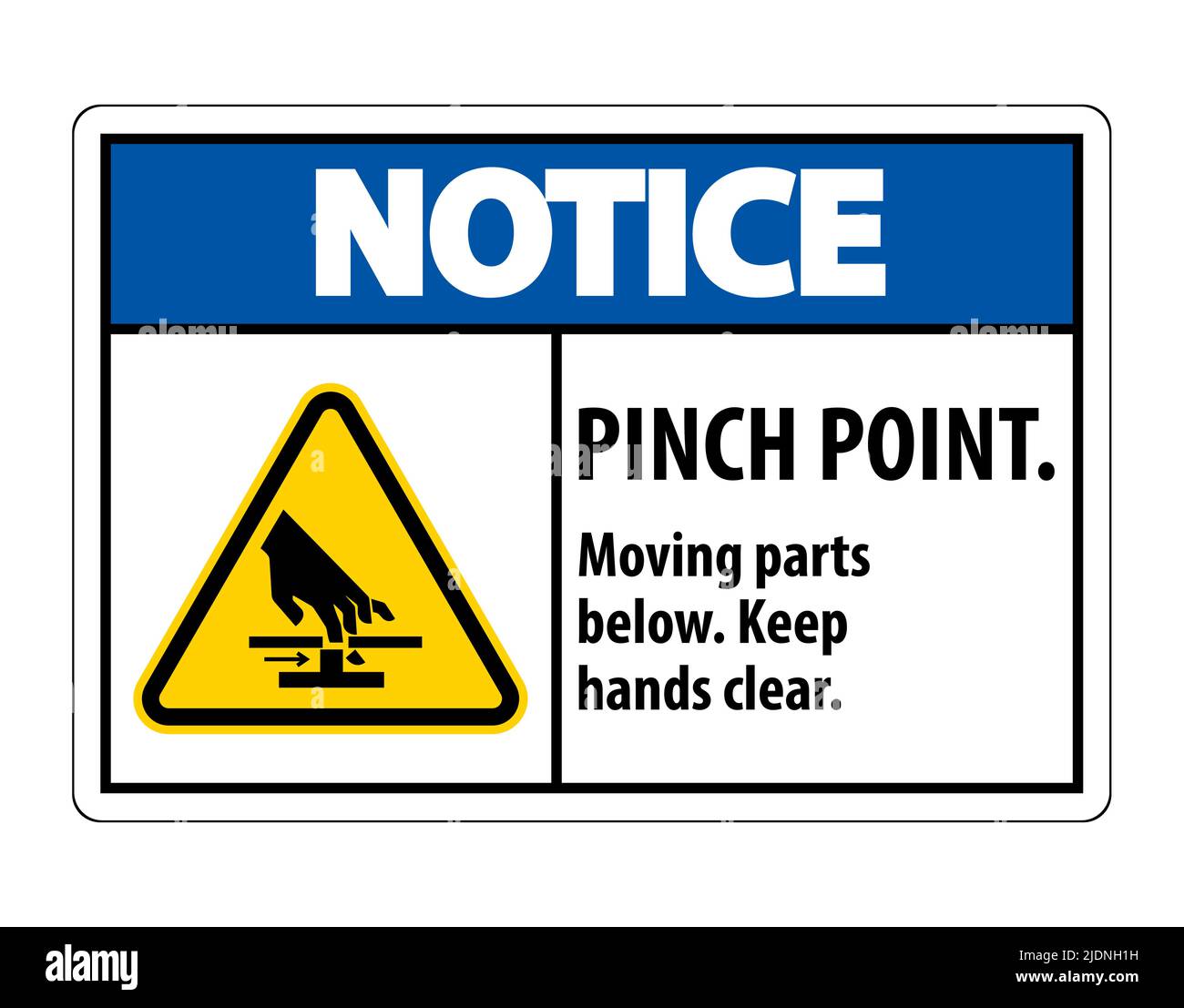 Notice Pinch Point, Moving Parts Below, Keep Hands Clear Symbol Sign ...