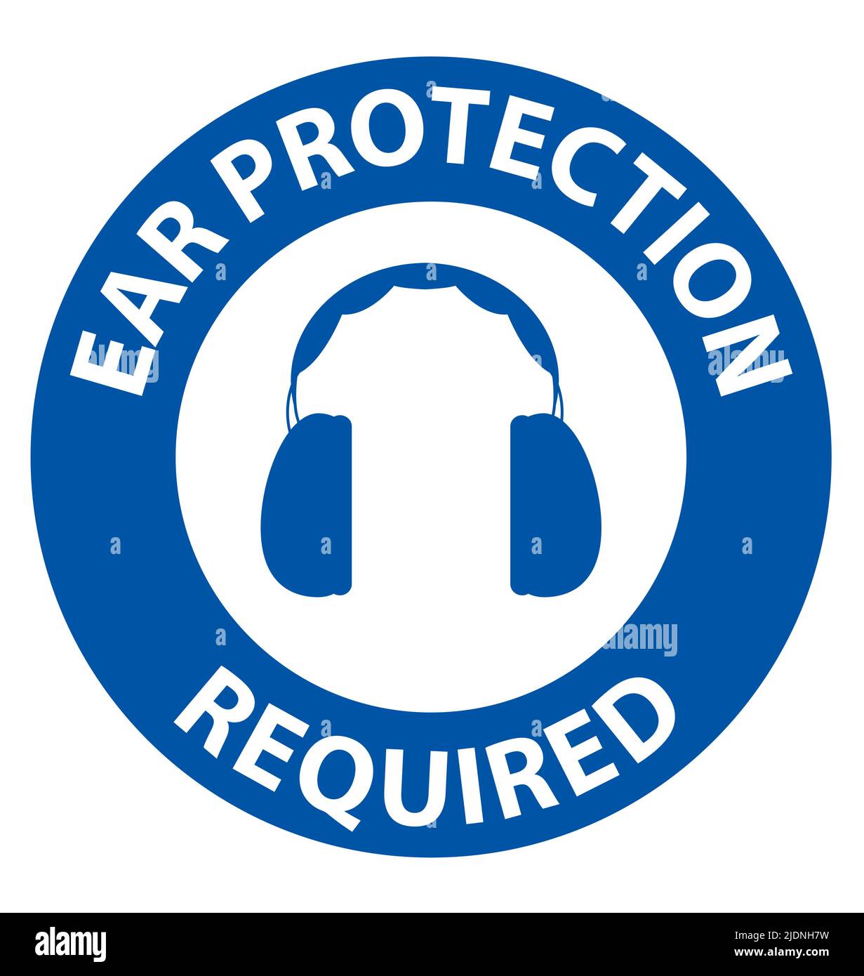 Notice Ear Protection Required Sign on white background Stock Vector ...