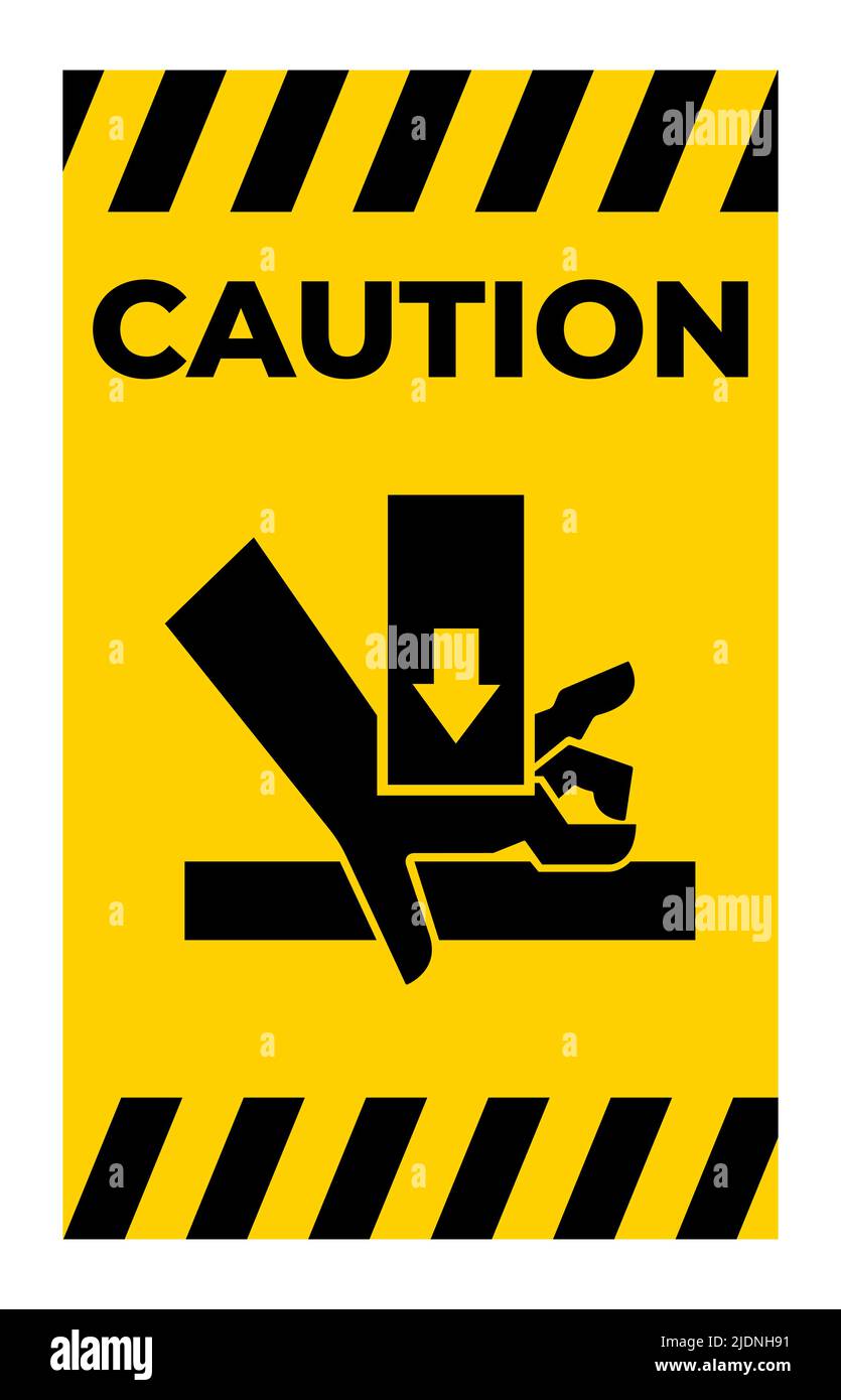 Caution Hand Crush Force From Above Symbol Sign Stock Vector Image ...
