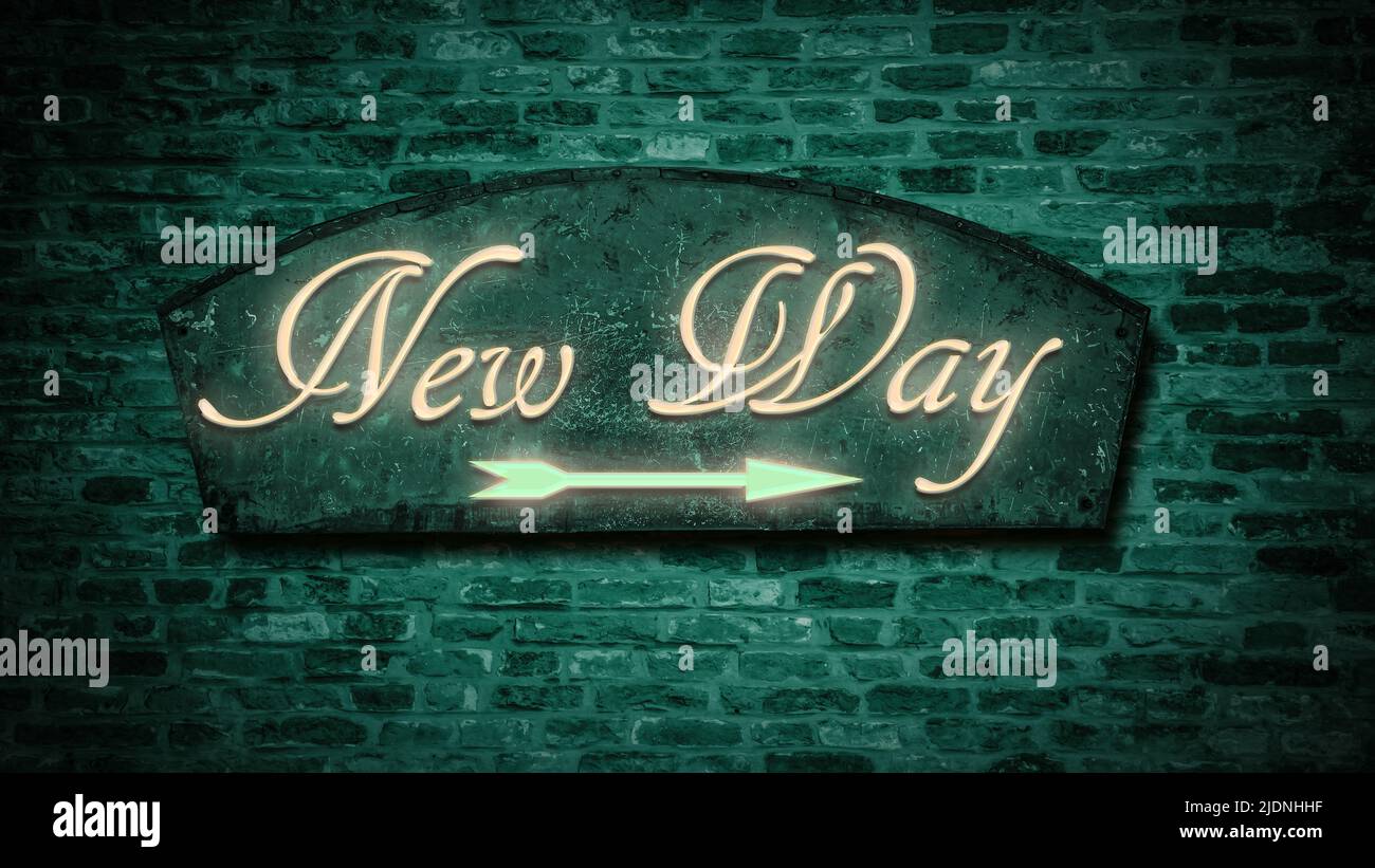 Street Sign the Direction Way to New Way Stock Photo - Alamy