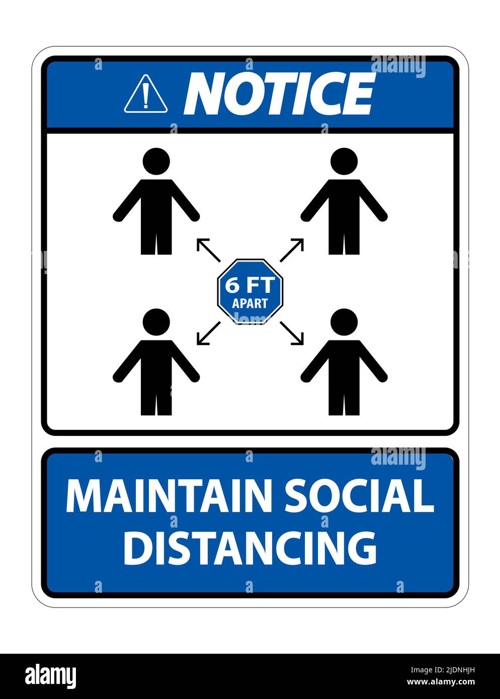 Notice Maintain social distancing, stay 6ft apart sign,coronavirus ...