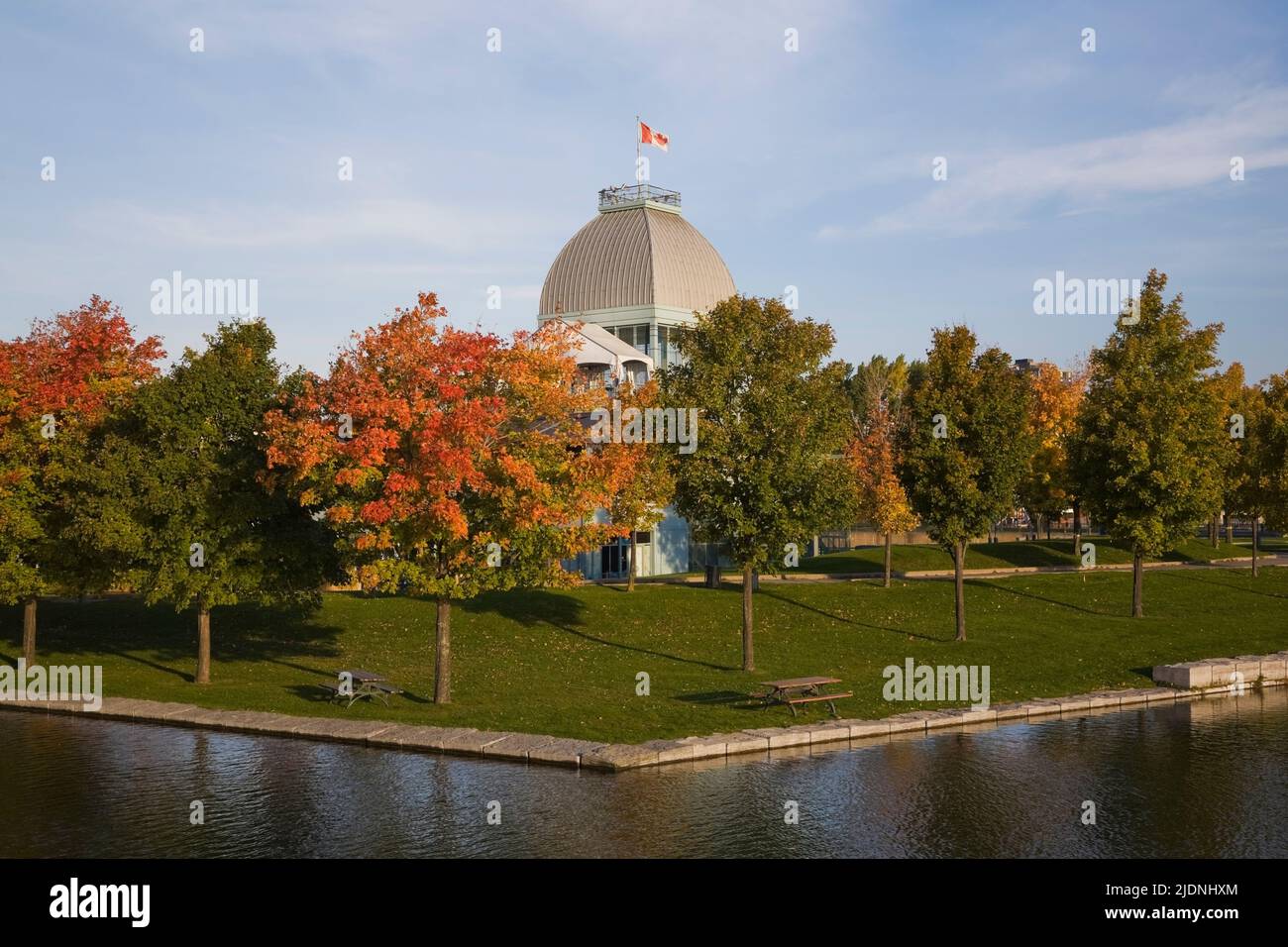 Pavilion at Bonsecours basin in autumn, Old Port of Montreal, Quebec ...
