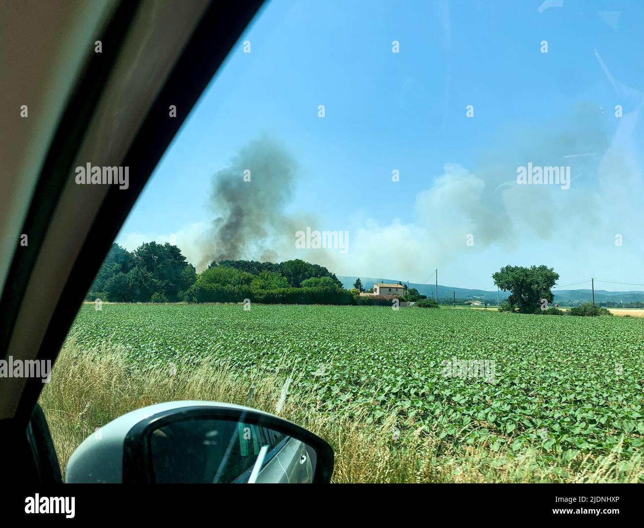 Sudden fire in Drome countryside, Pierrelatte, Drôme, France Stock ...