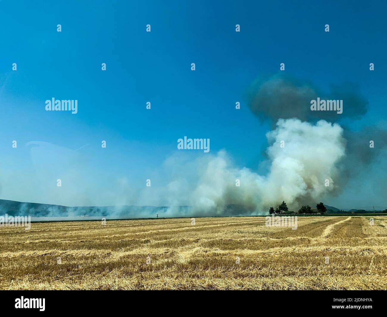Sudden fire in Drome countryside, Pierrelatte, Drôme, France Stock ...
