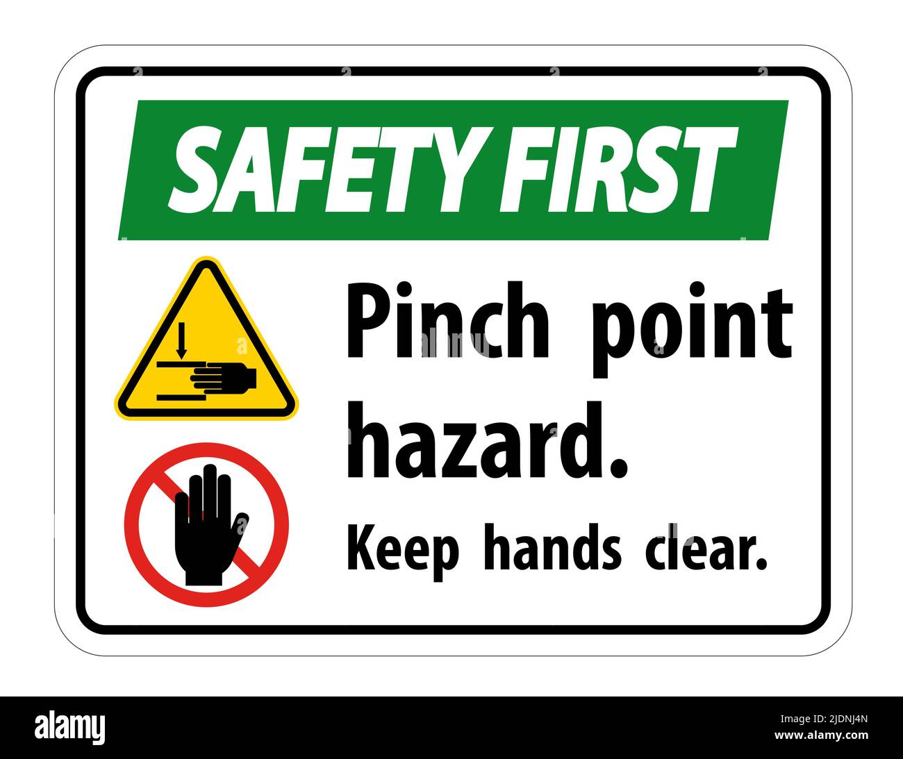 Safety First Pinch Point Hazard,Keep Hands Clear Symbol Sign Isolate on ...