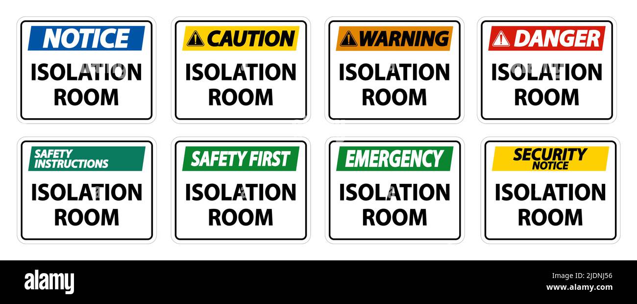 Set Isolation room Sign Isolate On White Background,Vector Illustration ...