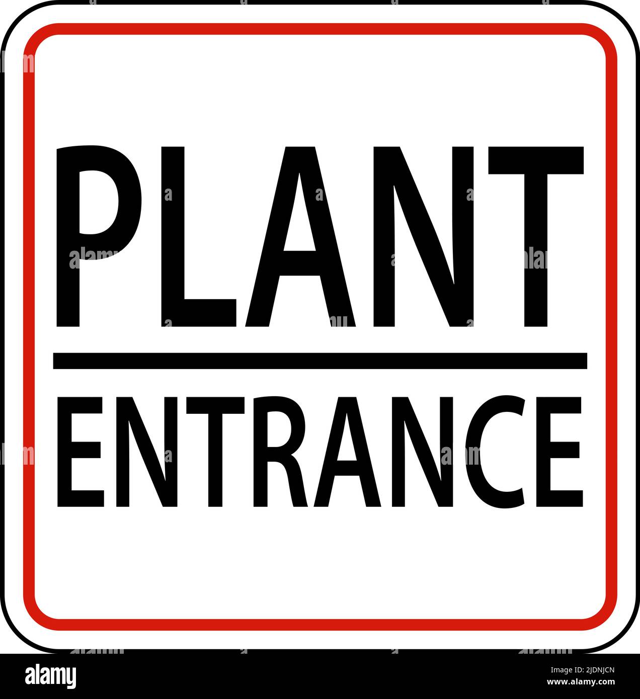 Plant Entrance Sign On White Background Stock Vector Image & Art - Alamy