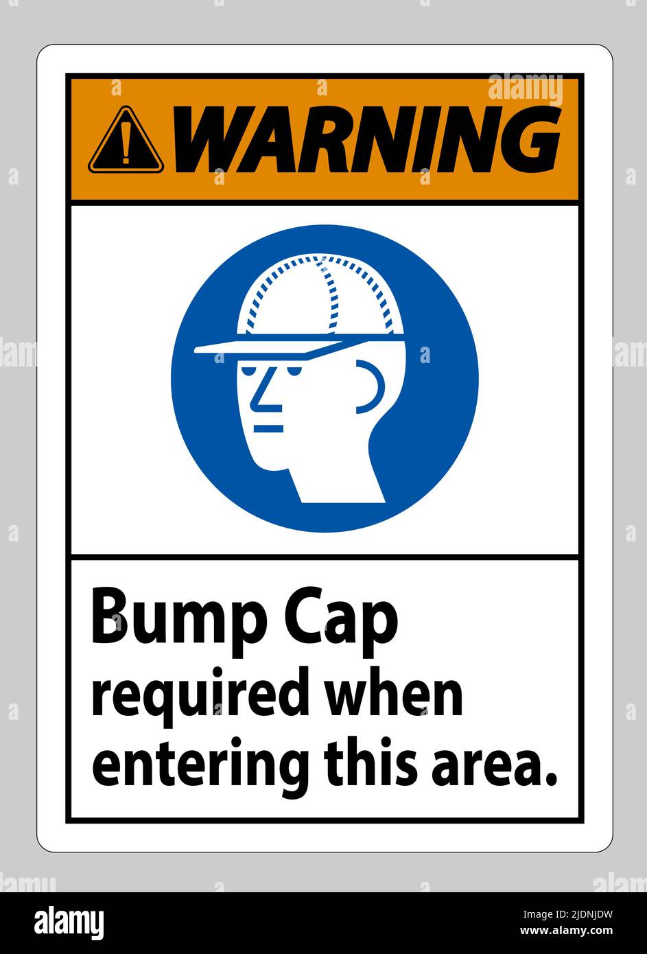 Warning Sign Bump Cap Required When Entering This Area Stock Vector ...