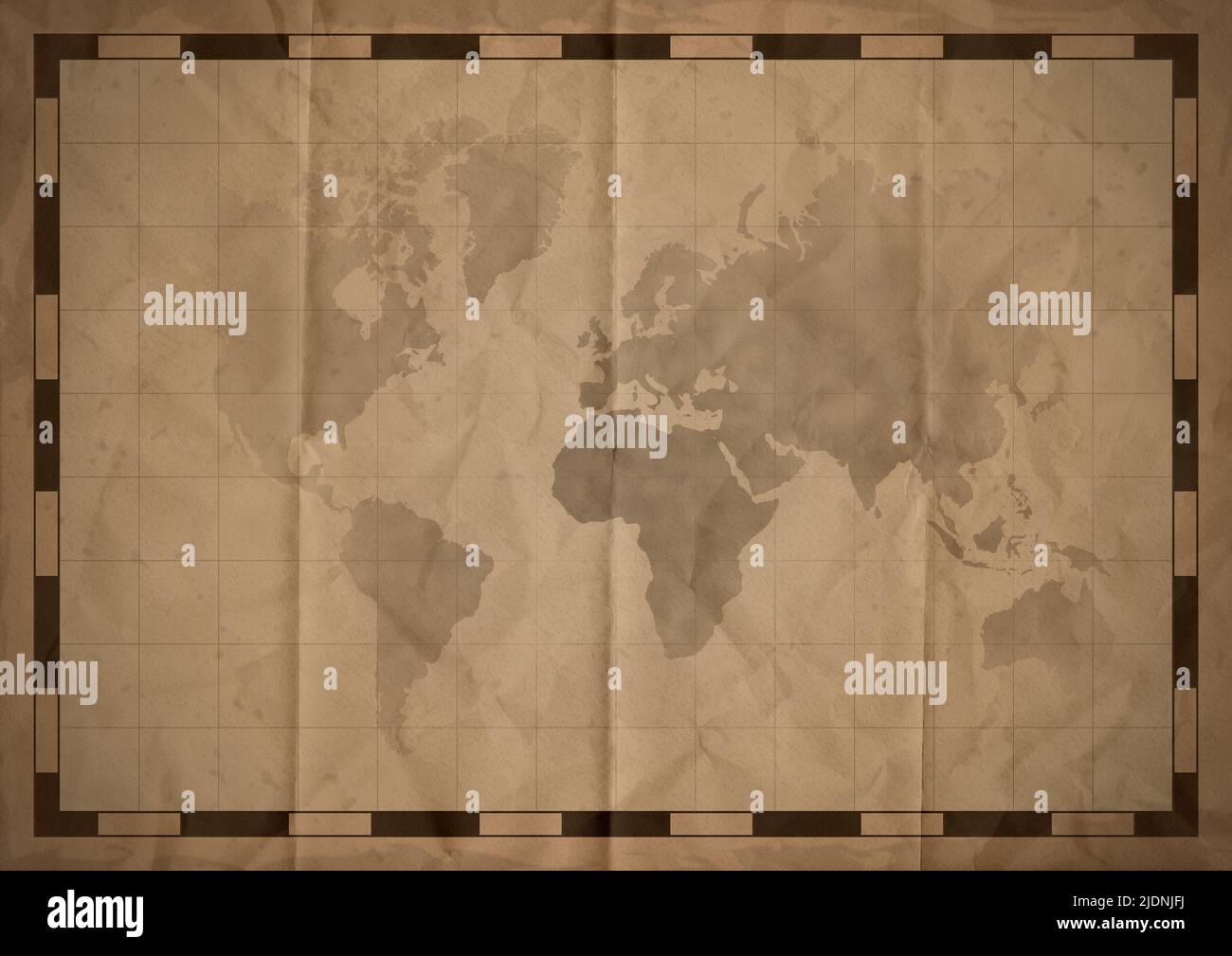 Old vintage map background. Vintage world map stylization. Folded ...