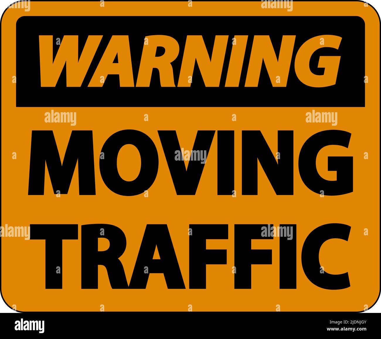 Warning Moving Traffic Sign On White Background Stock Vector Image ...