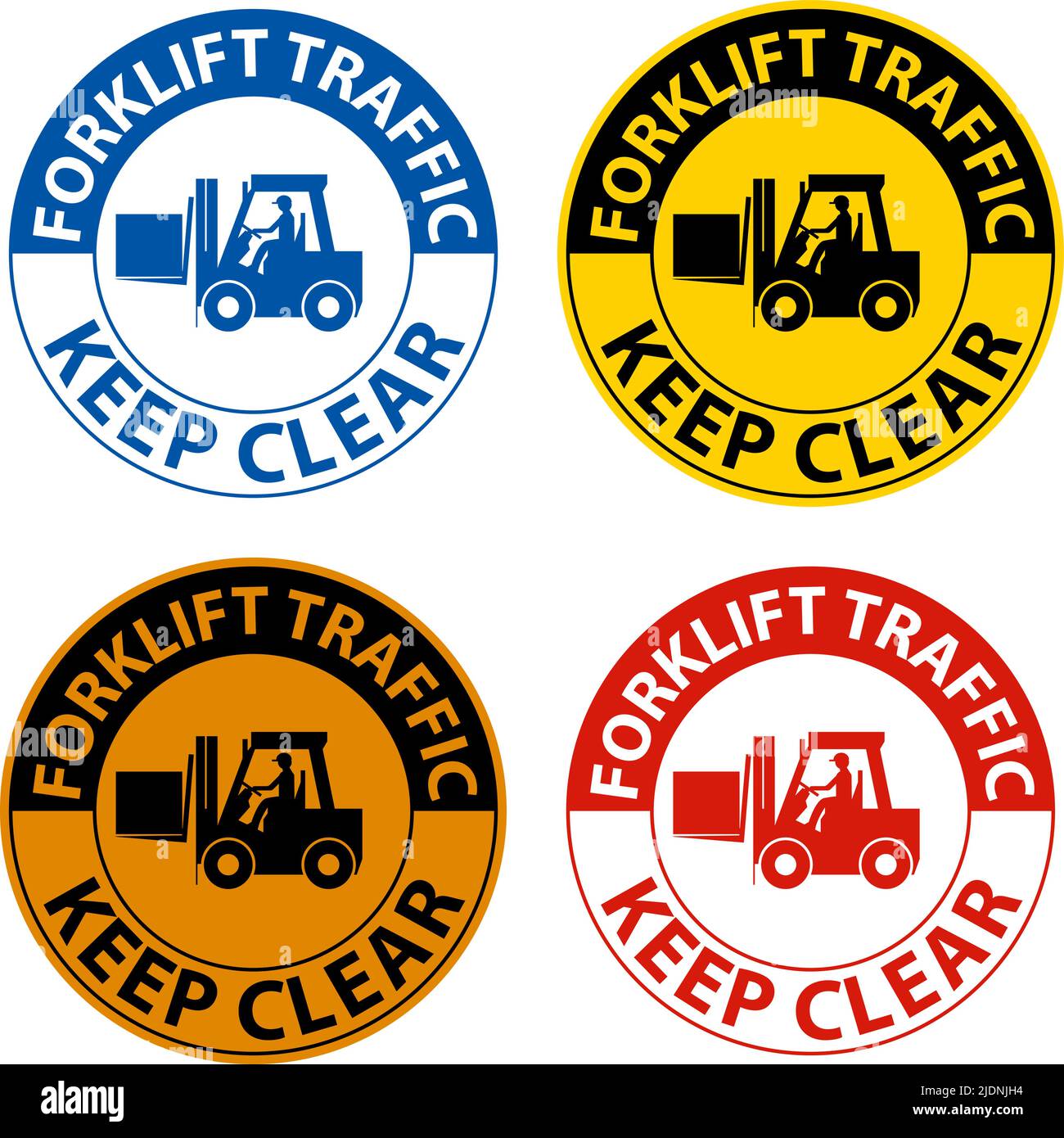 Forklift Traffic Keep Clear Sign On White Background Stock Vector Image ...