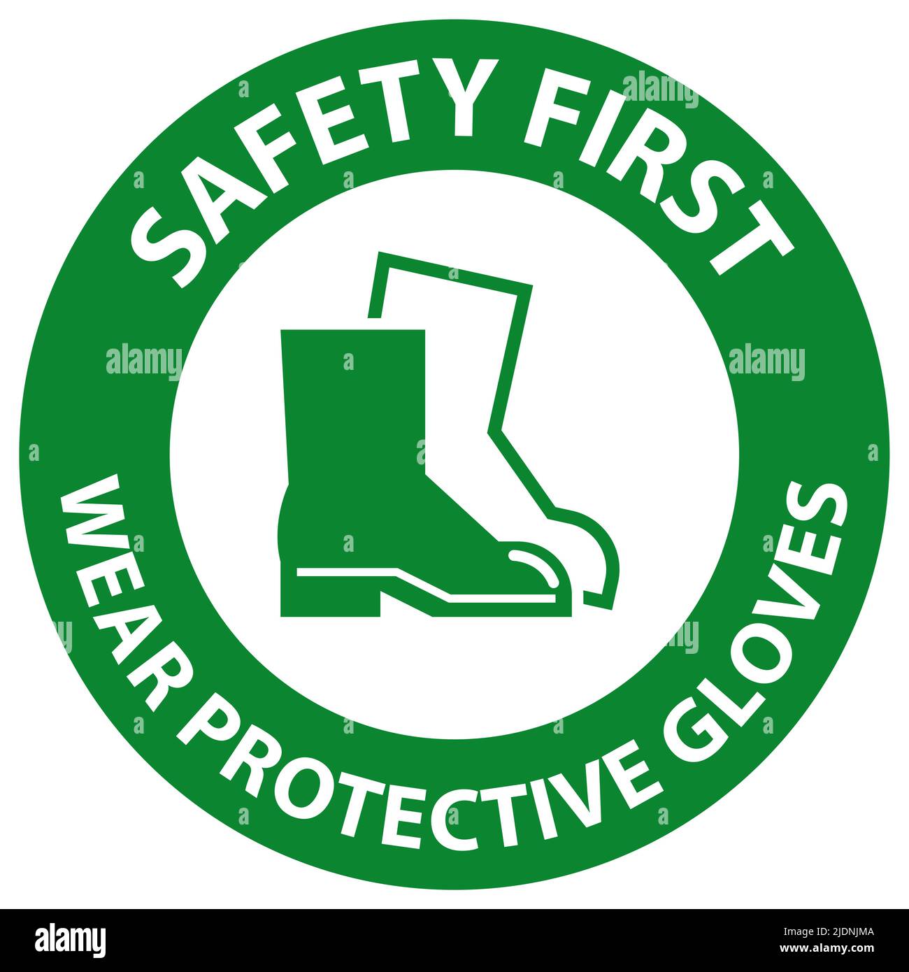 Safety first Wear Protective Footwear Sign On White Background Stock ...