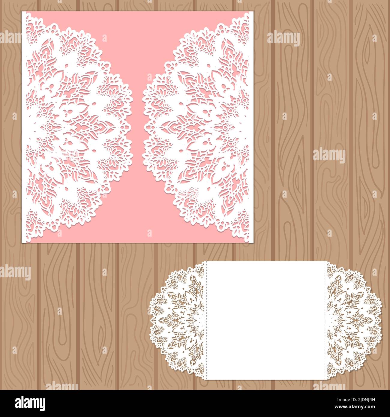 Template for laser cutting. Postcard layout, invitation. Vector Stock ...
