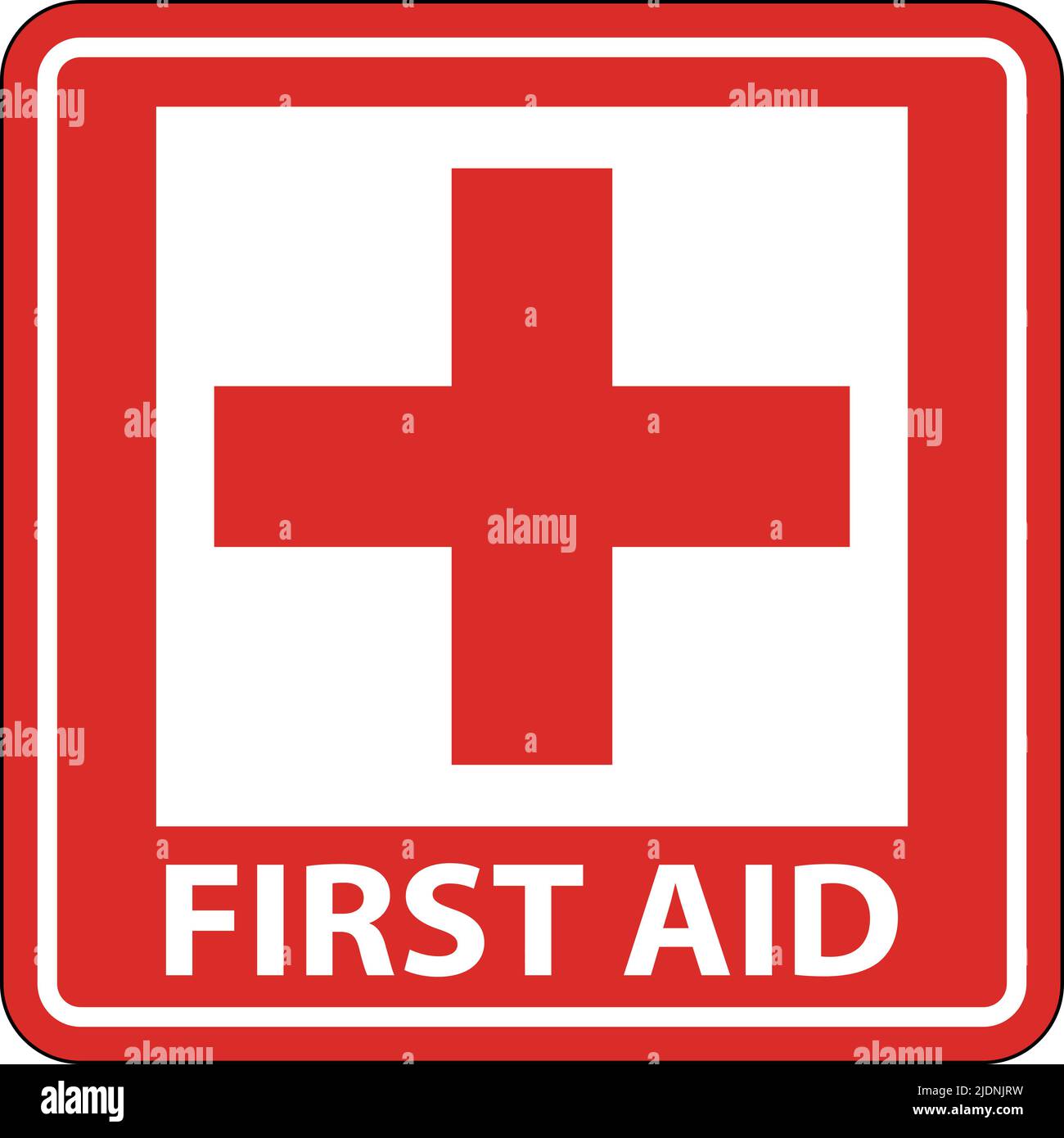 First Aid Label Sign on white background Stock Vector Image & Art - Alamy