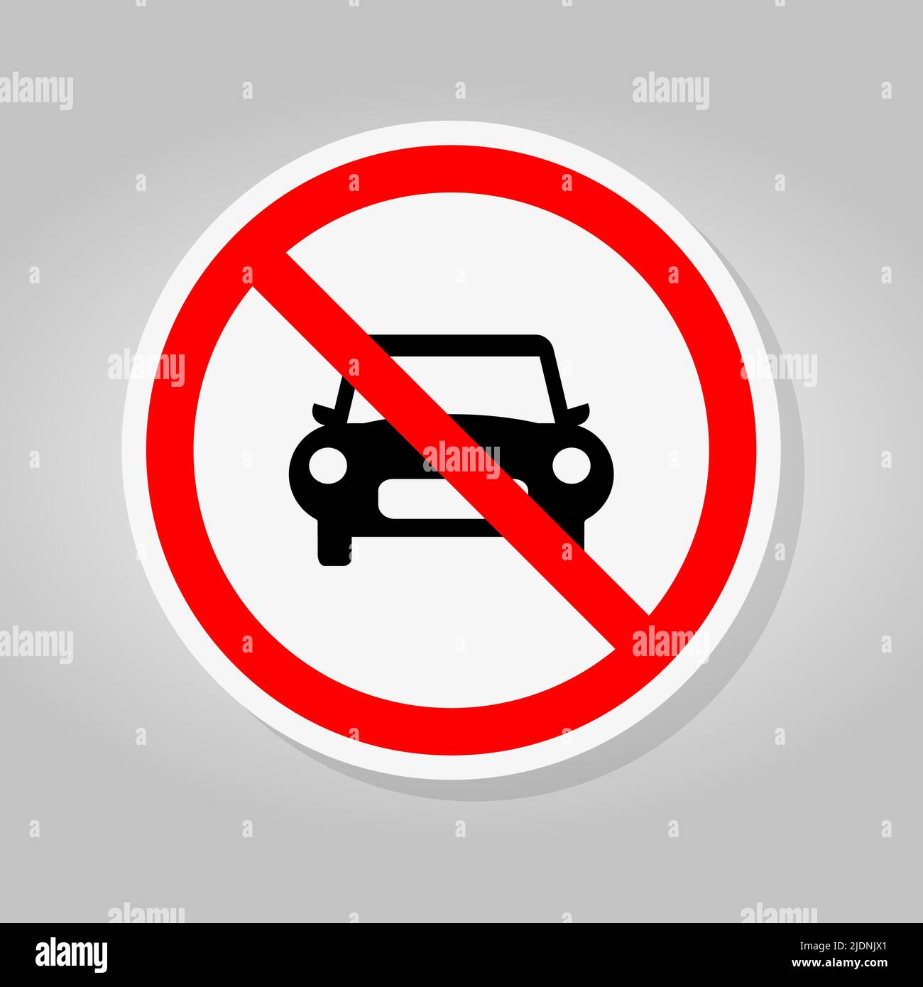 Prohibit Cars Traffic Road Sign Isolate On White Background,Vector ...