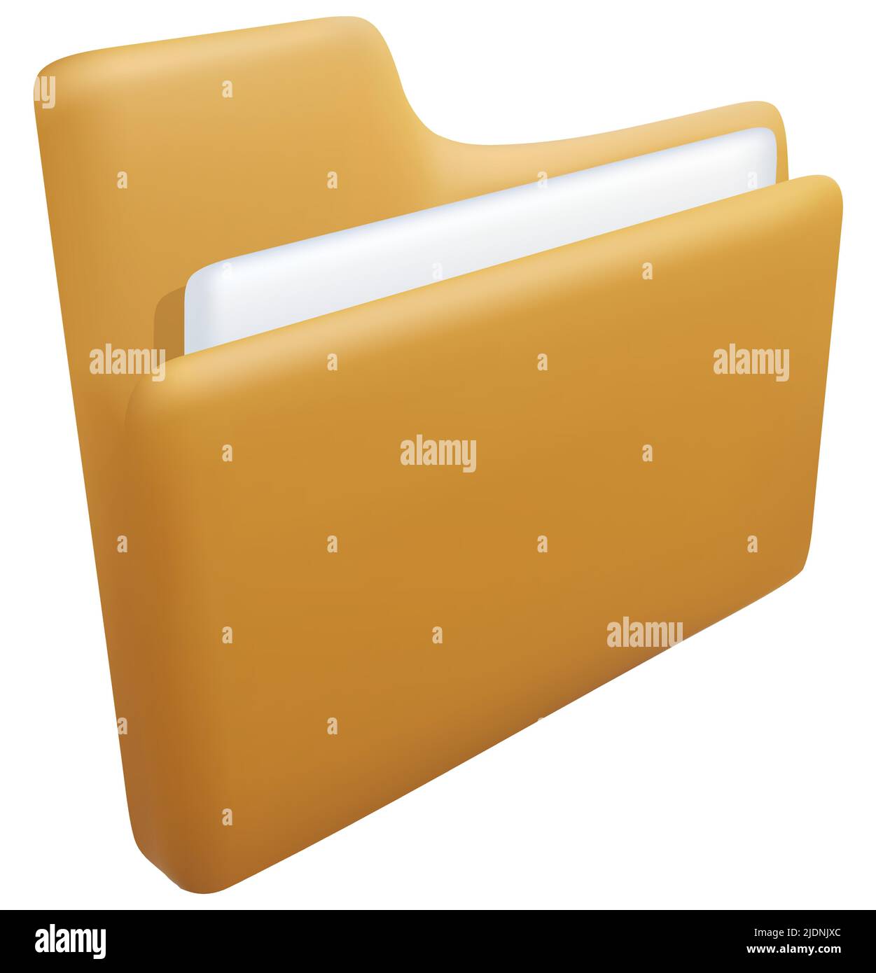 3d folder and sheet of paper, document work plan concept. Cartoon style ...