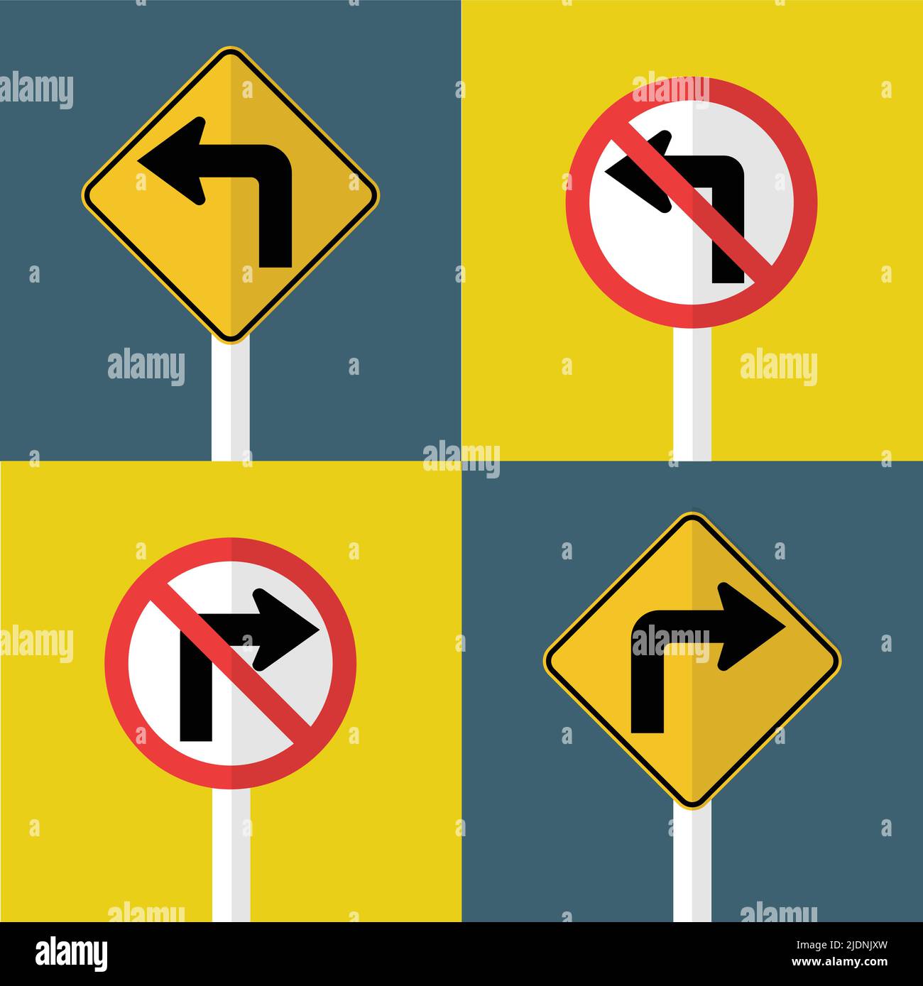 Yellow caution bridge ahead sign Stock Vector Images - Alamy